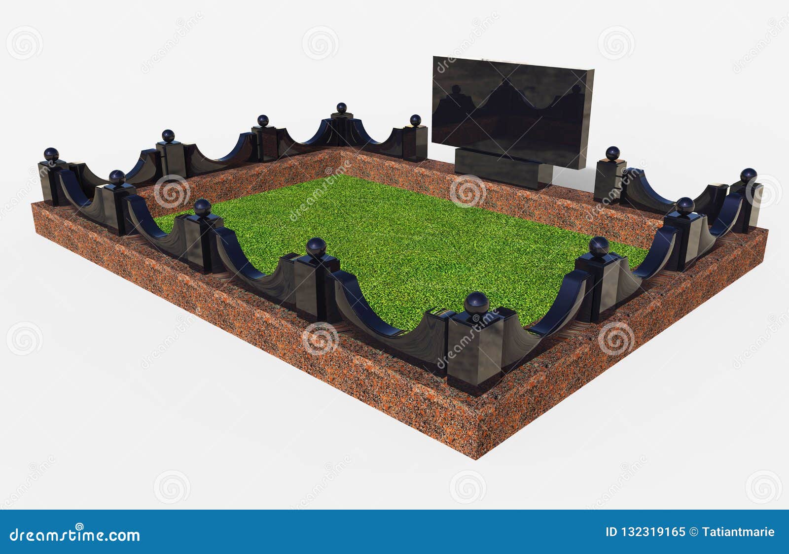 Grave, Gravestone, 3d Render Image. Stock Illustration - Illustration ...