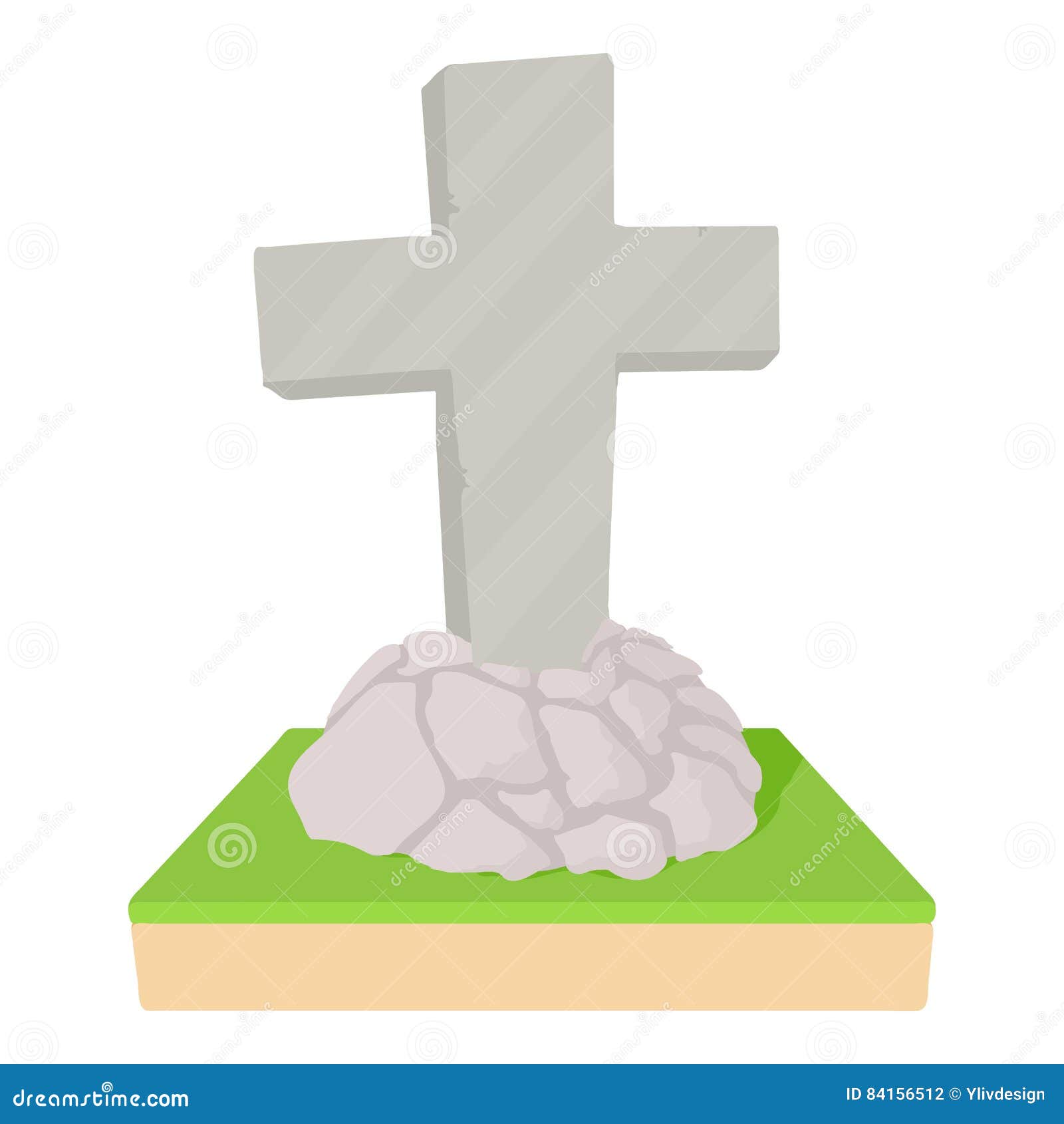 Grave icon, cartoon style stock vector. Illustration of sign - 84156512