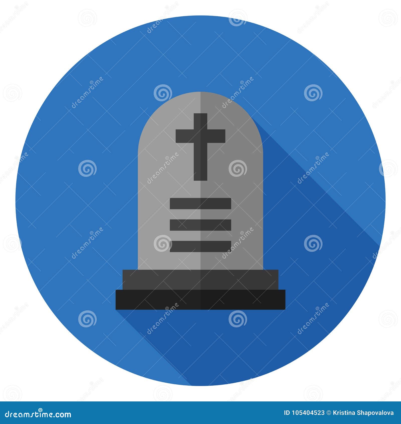 Grave icon in flat design. stock illustration. Illustration of gray - 105404523