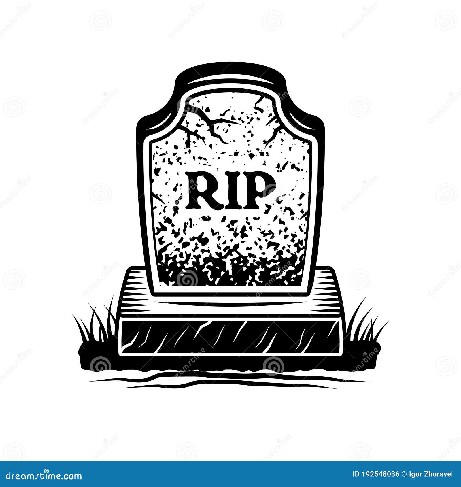 Grave With Rip Inscription Solid Icon. Gravestone With A Star Vector ...