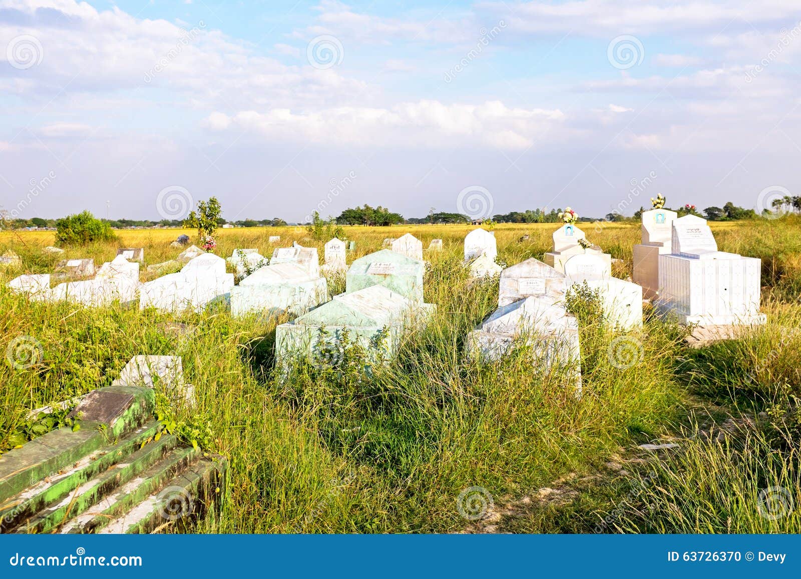 Grave Memorial Tsunami 2007 in the Rice Fields in Myanmar Stock Photo ...
