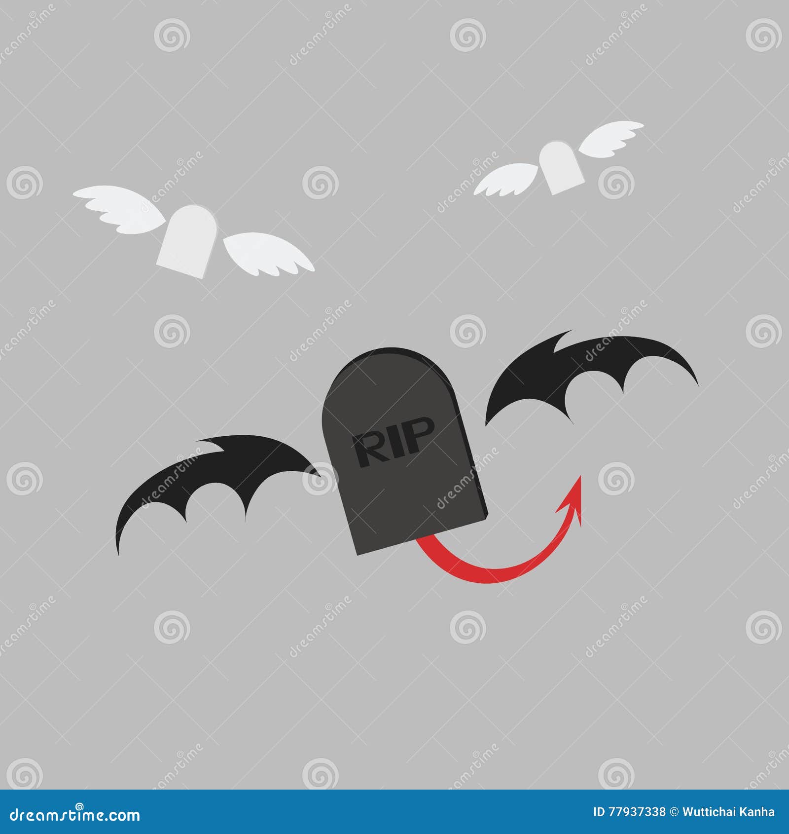 Grave rip devil icon of stock vector. Illustration of autumn - 77937338