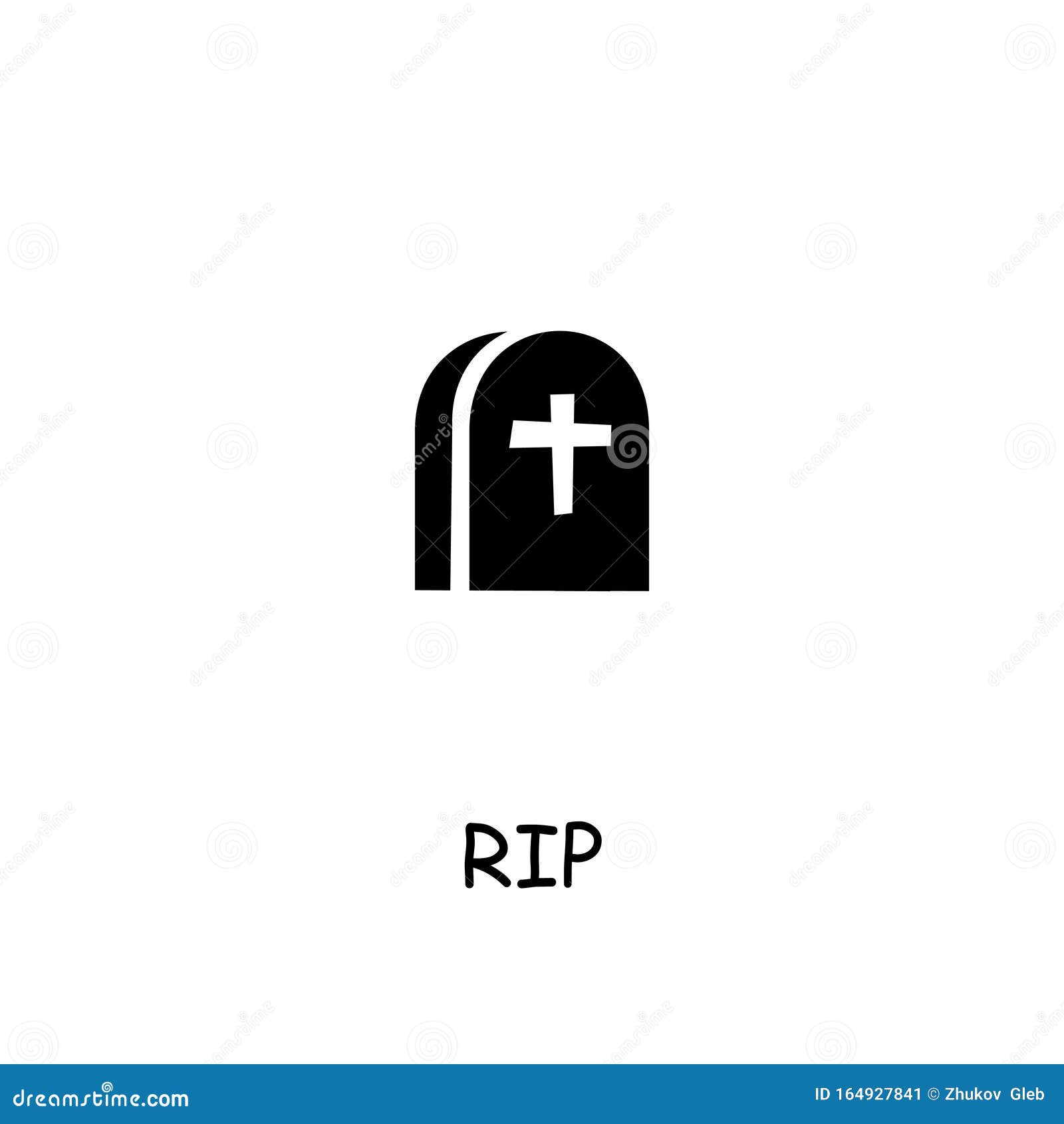 Grave, Rip flat icon stock illustration. Illustration of graveyard ...