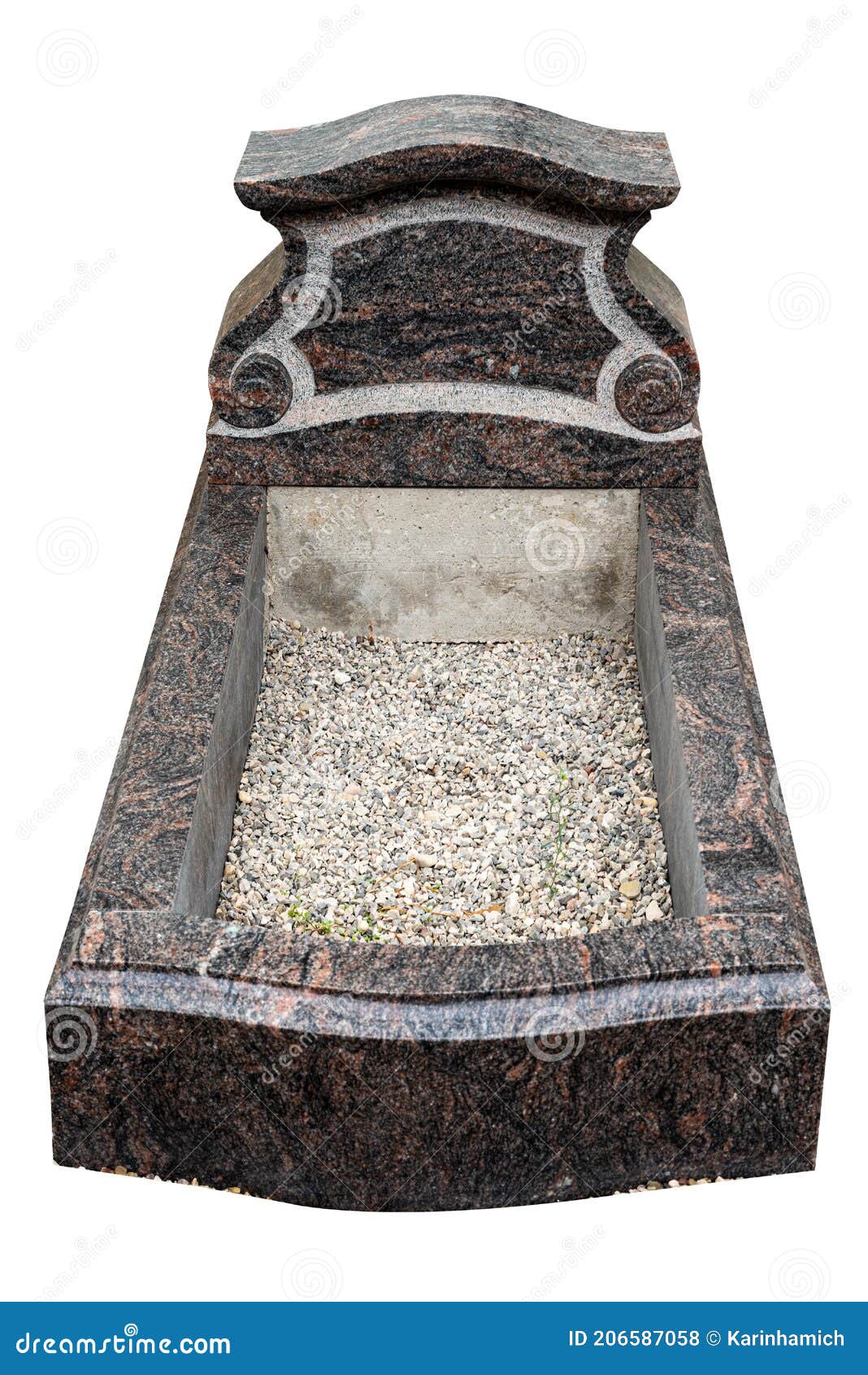 Grave Stone with Grave Border Isolated on White Background Stock Photo ...