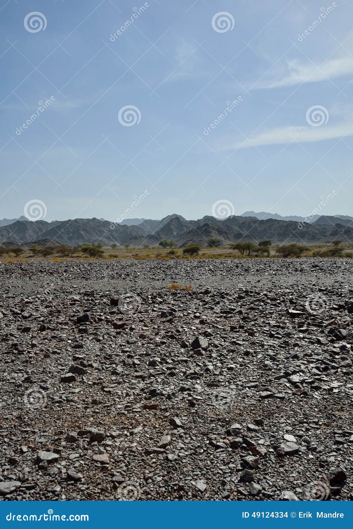 Gravel Desert with Mountains Stock Photo - Image of texture, gravel ...