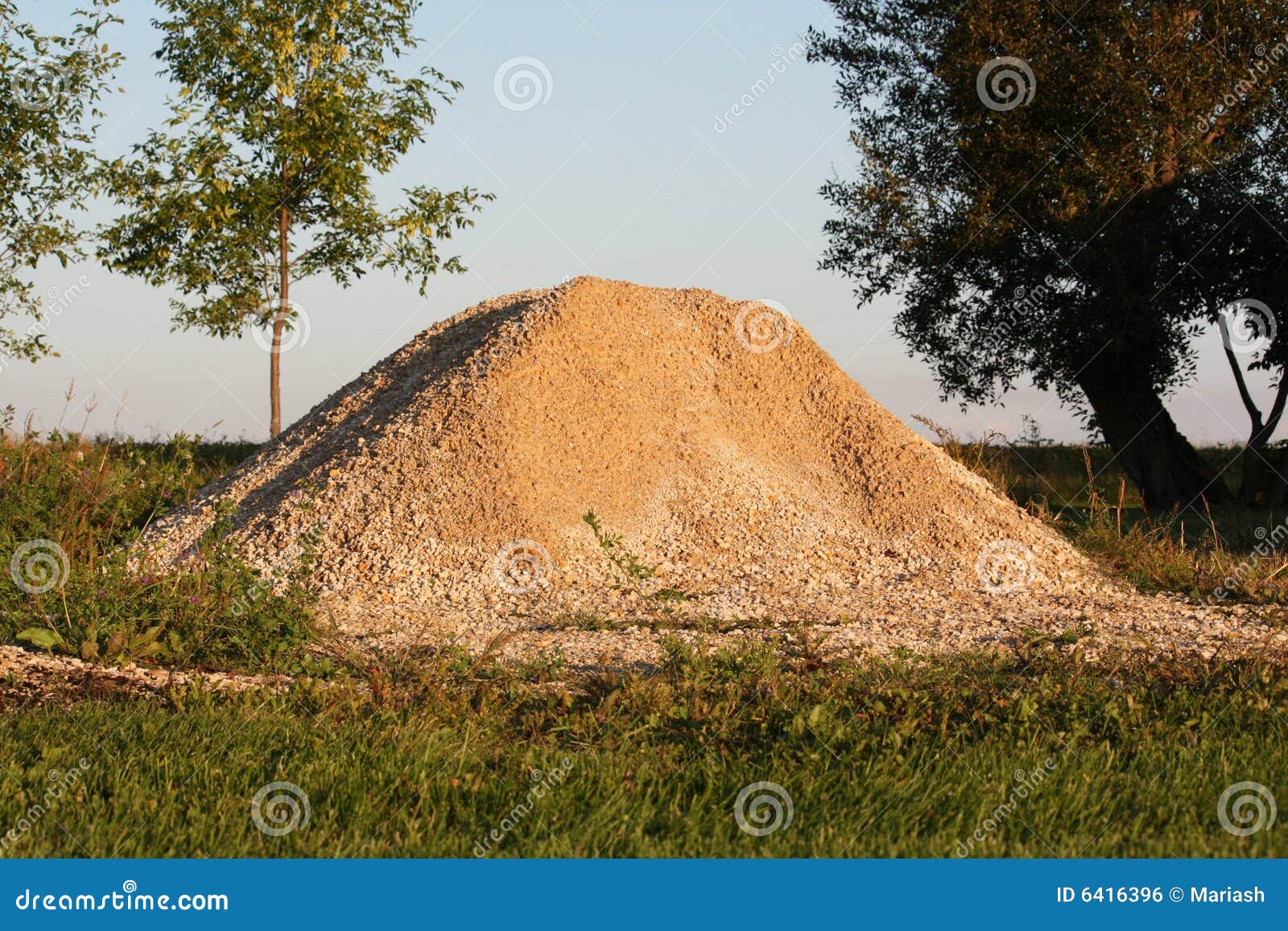 Gravel Pile stock photo. Image of material, hill, rock - 6416396