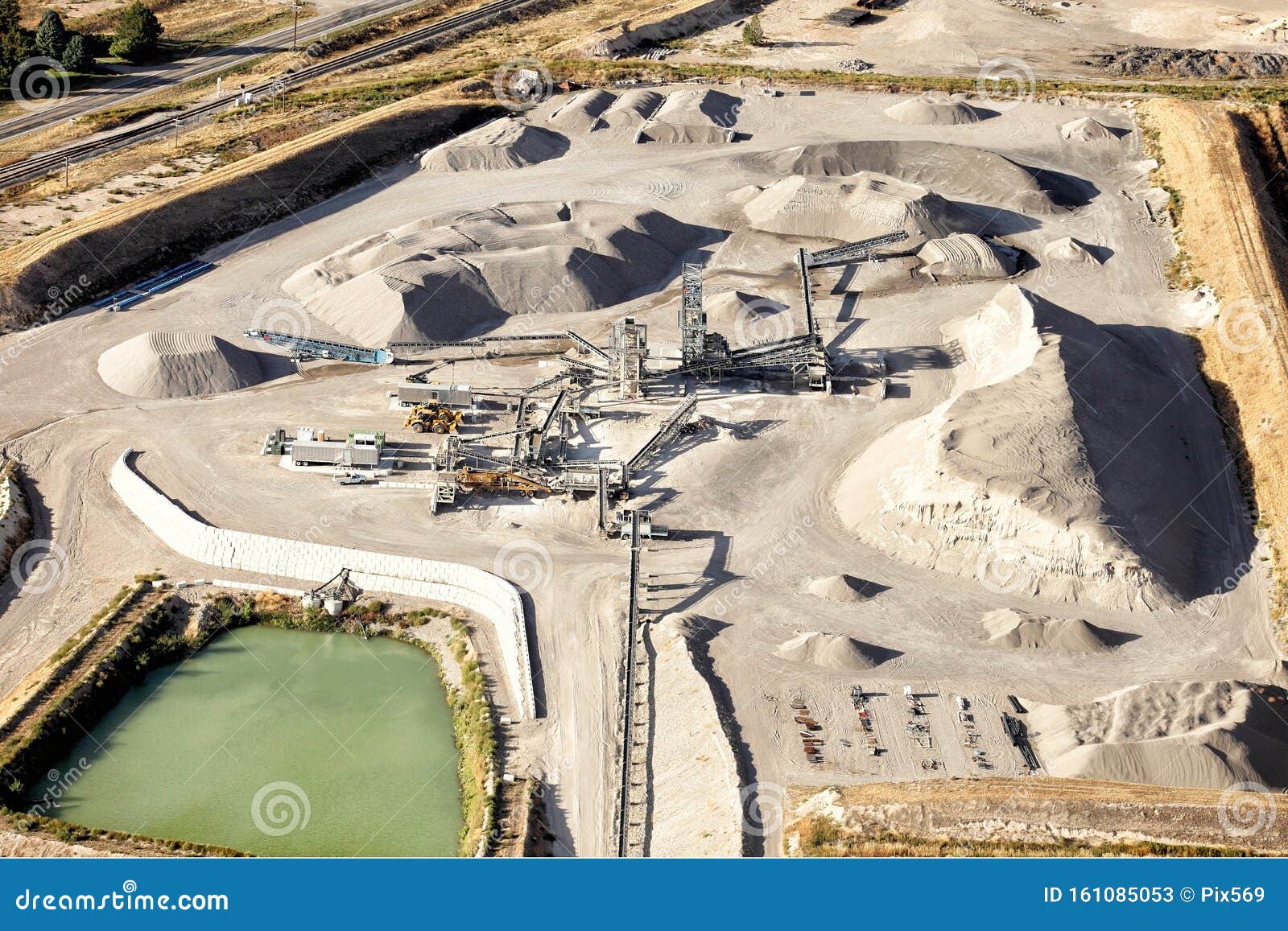 An Aerial View of a Gravel Pit. Stock Image - Image of excavation ...