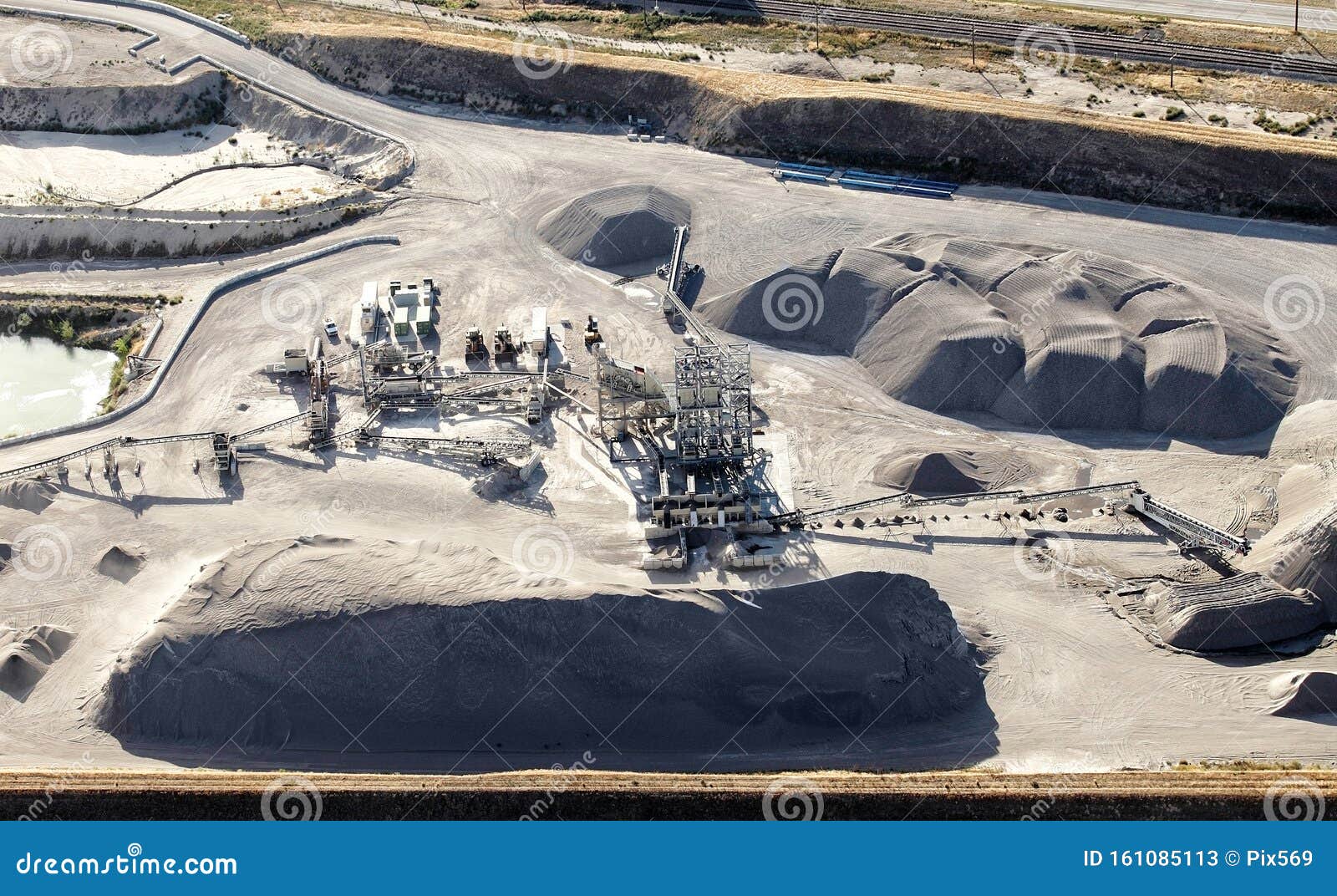An Aerial View of a Gravel Pit. Stock Image - Image of piles, heap ...