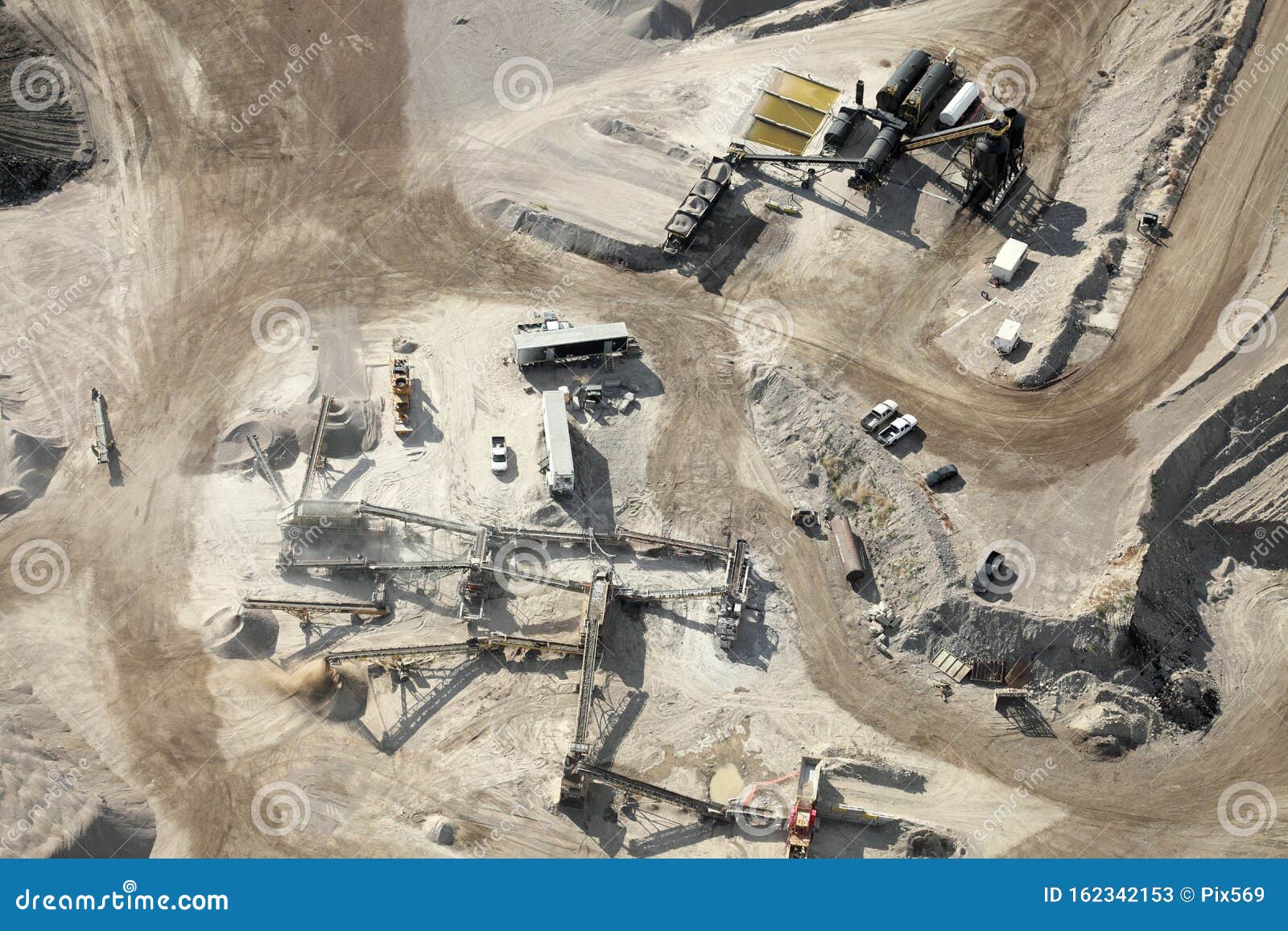 An Aerial View of a Gravel Pit. Stock Image - Image of manufacturing ...