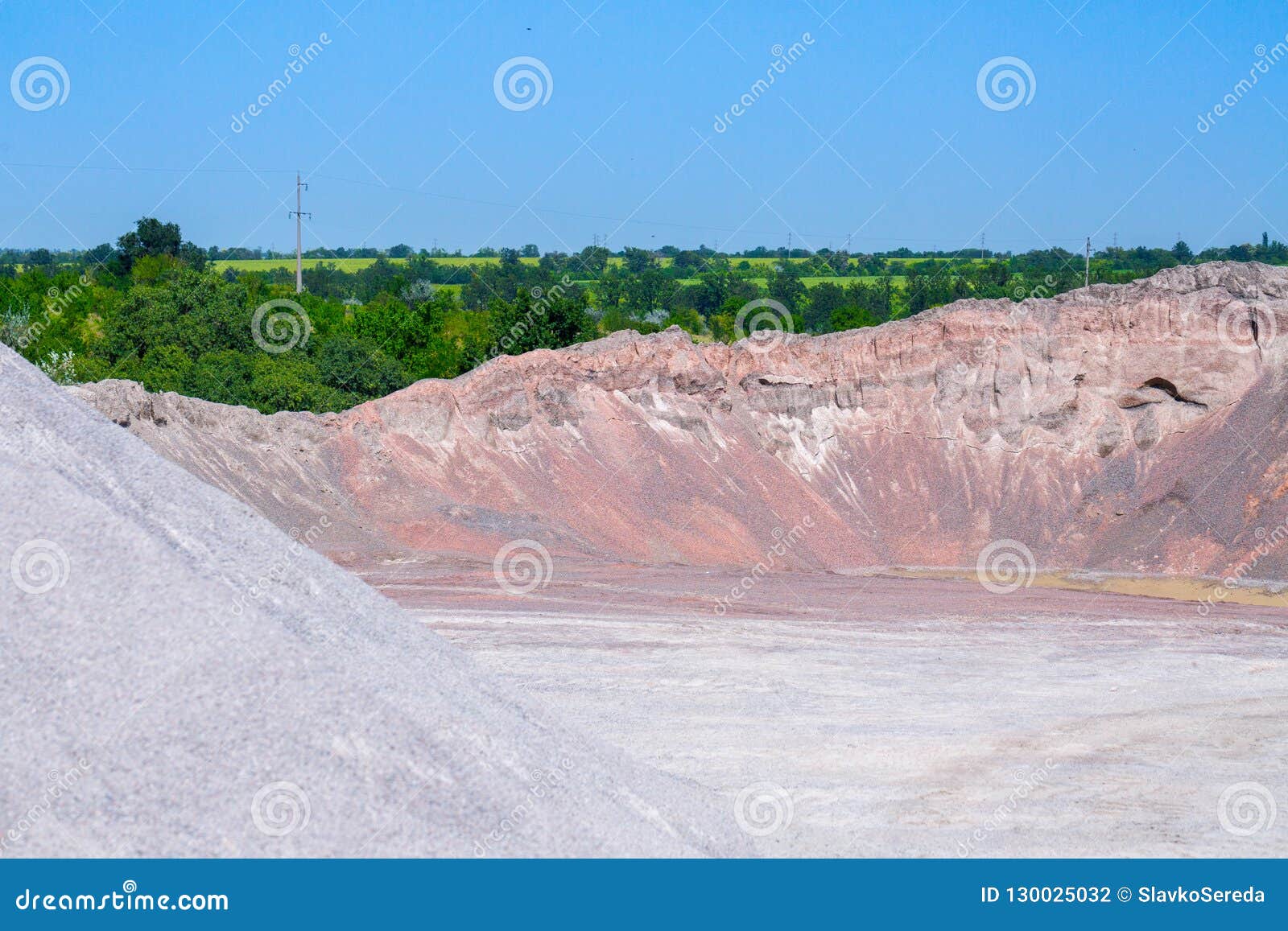 Gravel Stone Dumps in a Quarry Open Pit Mining. Processing Plant Stock ...
