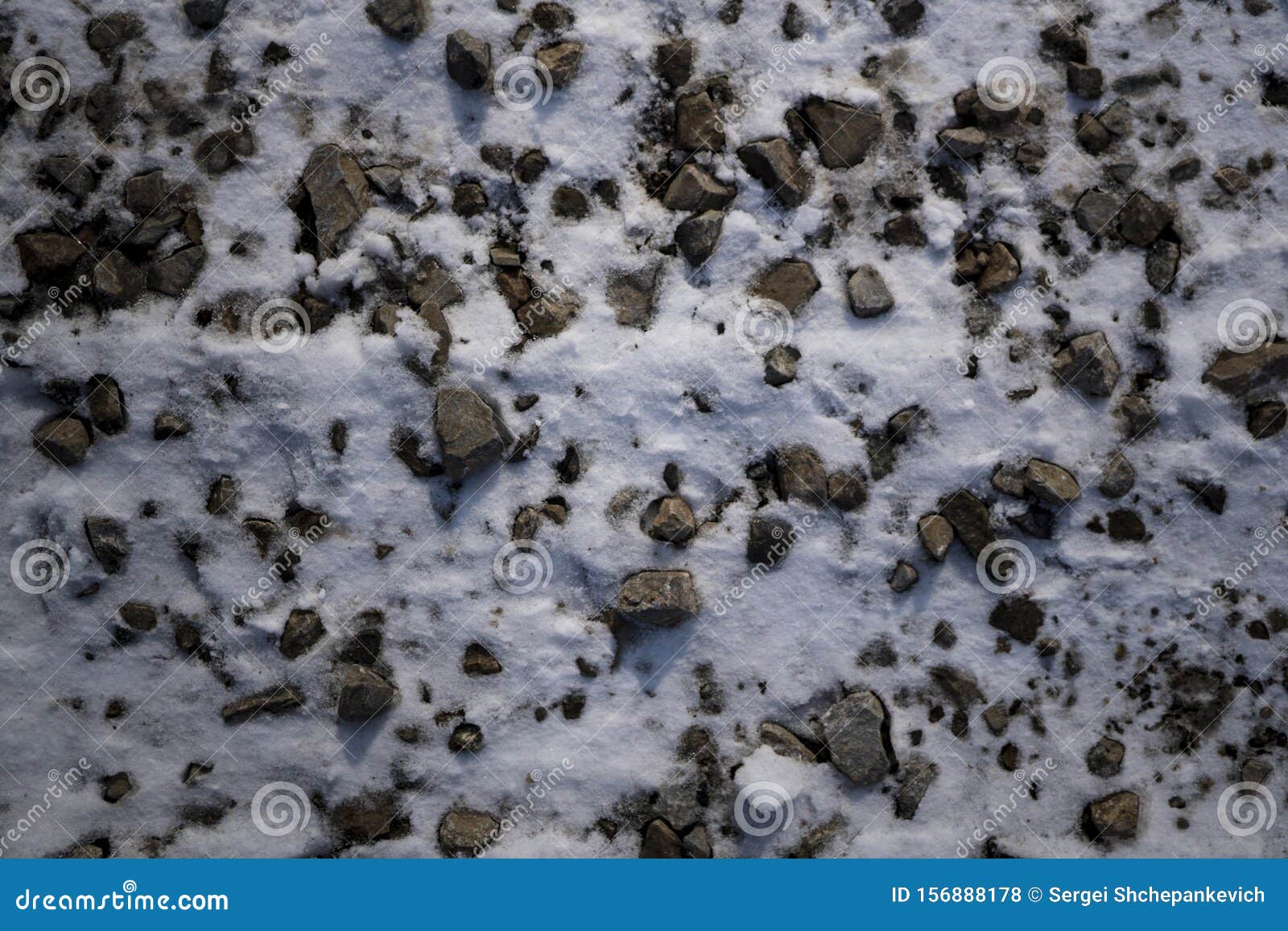 Gravel texture in the snow stock photo. Image of gravel - 156888178