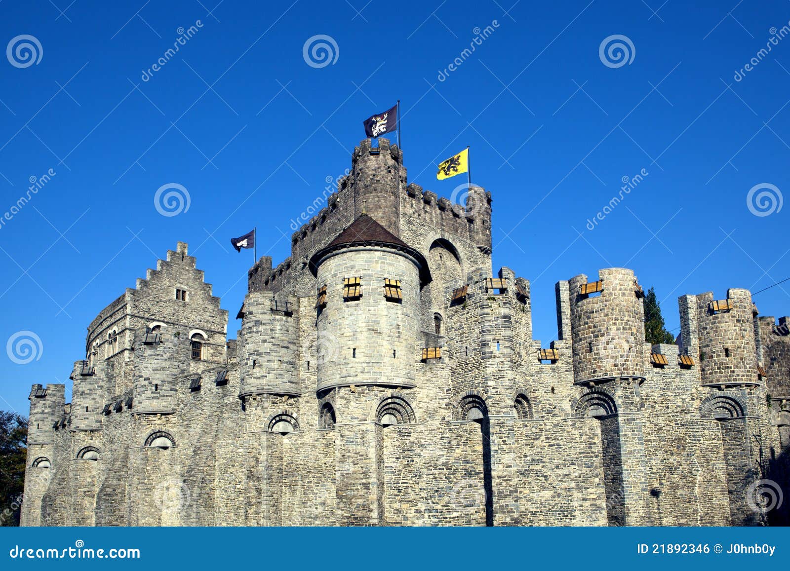Gravensteen Castle in Ghent Stock Photo - Image of flanders, daylight ...