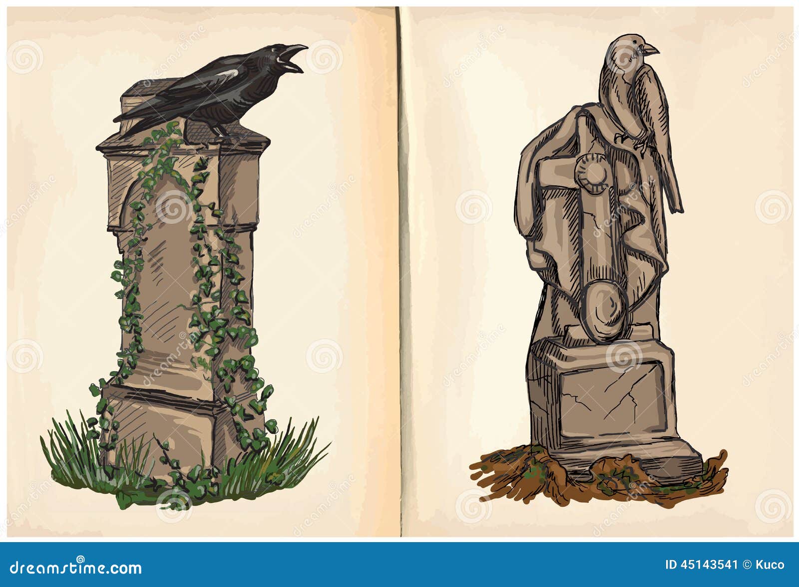 Graves - Hand Drawings, Vector Stock Vector - Illustration of retro ...