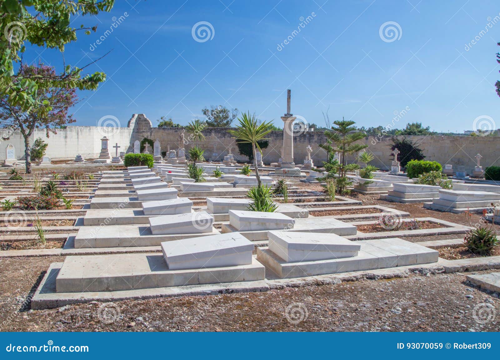 Graves on Kalkara Naval Cemetery. Stock Image - Image of tombstone ...