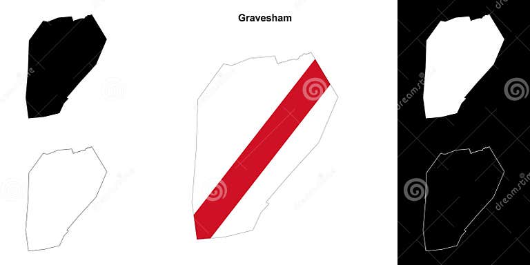 Gravesham outline map stock illustration. Illustration of area - 334902585