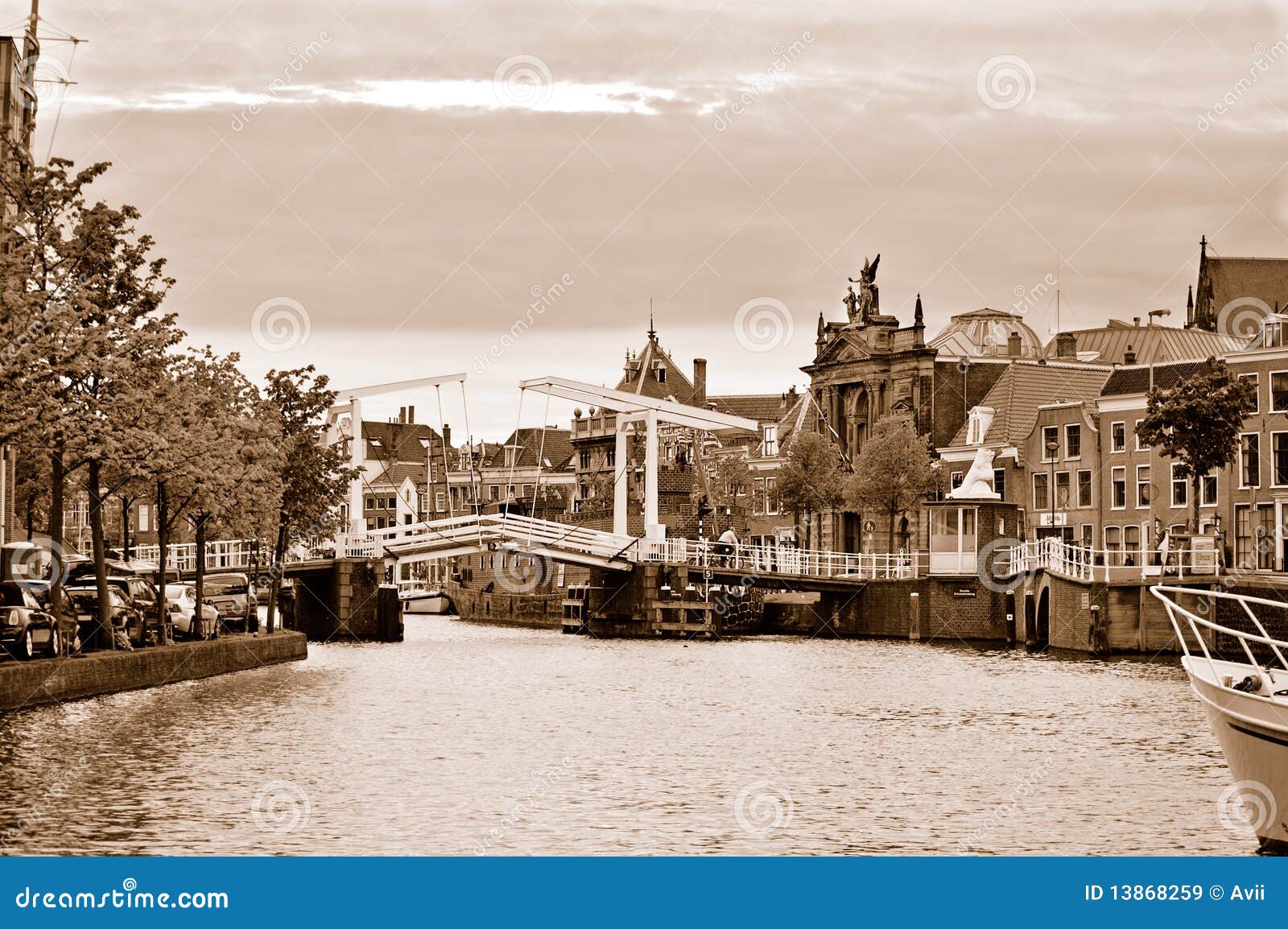 Gravestenenbrug, the Famous Draw Bridge in Haarlem Stock Image - Image ...