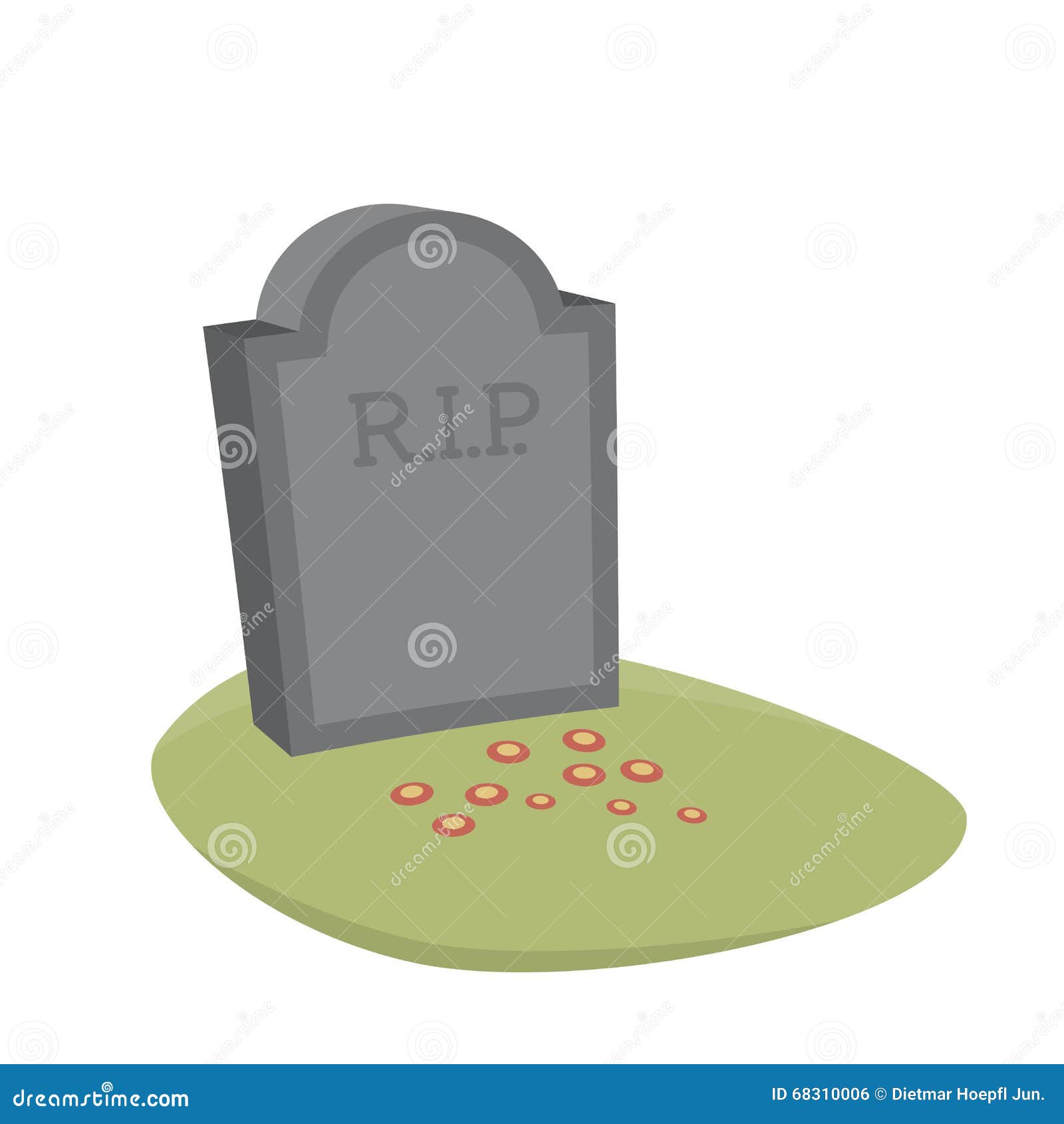 Cartoon Gravestone Isolated On White Background Vector Illustration ...