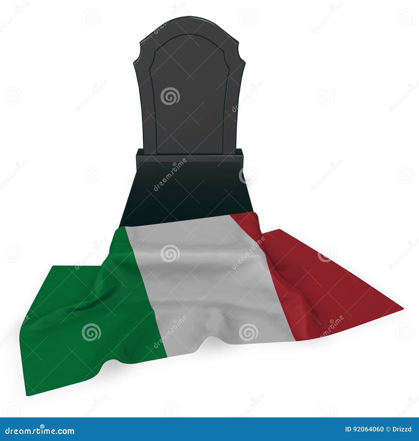Gravestone and Flag of Italy Stock Illustration - Illustration of ...
