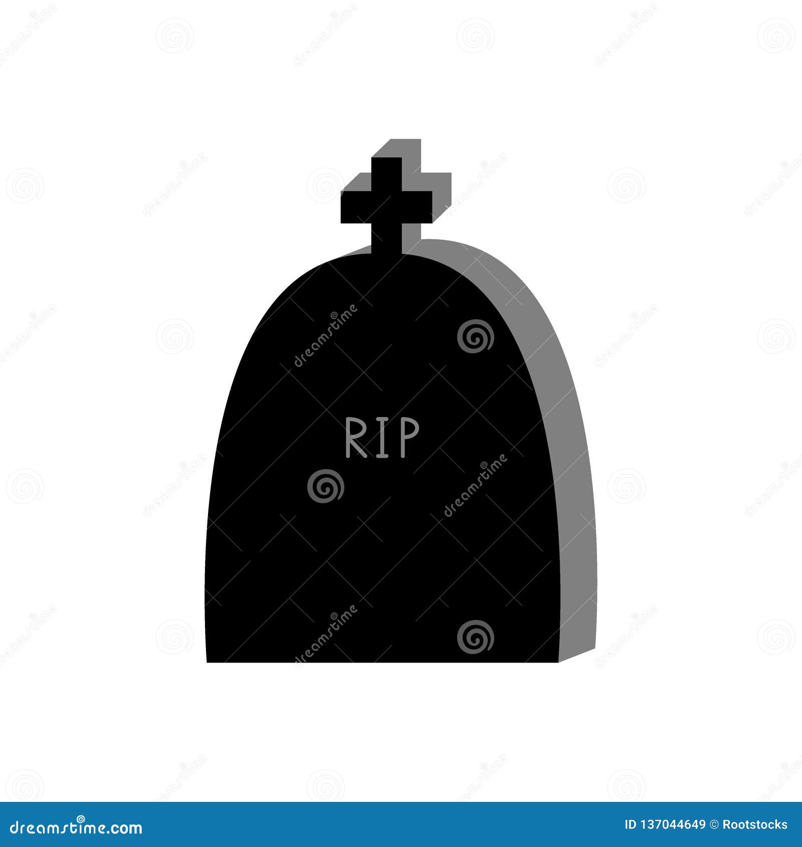 Gravestone icon stock vector. Illustration of flat, concept - 137044649