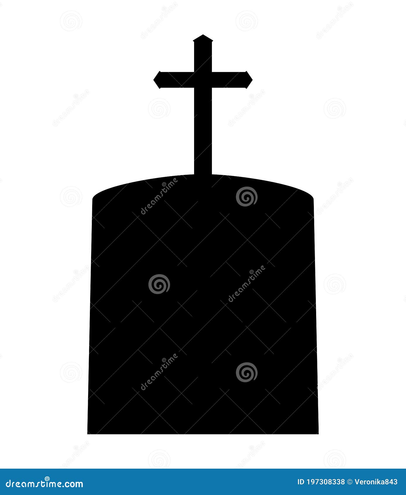 Gravestone Icon Silhouette. Headstone Vector Illustration Isolated On ...