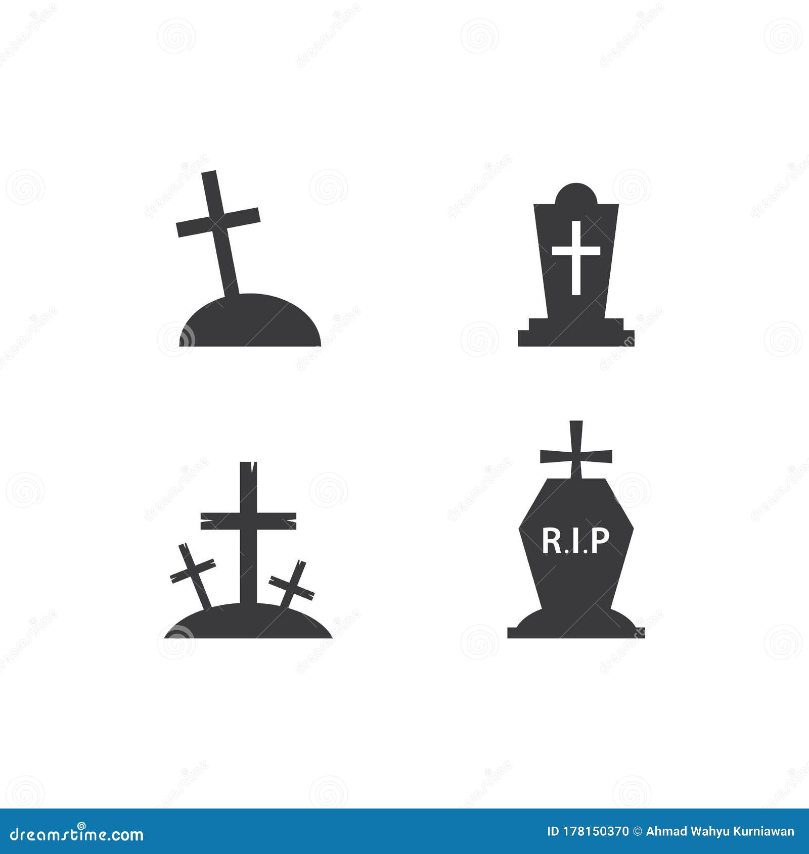 Gravestone icon stock vector. Illustration of catholic - 178150370