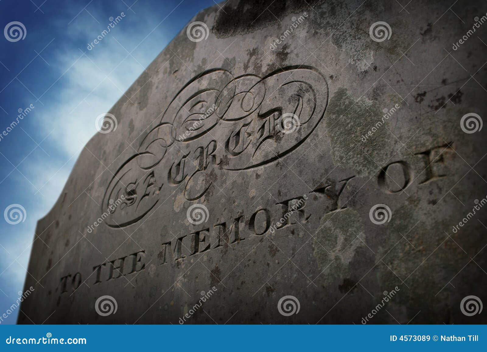 Gravestone Inscription stock image. Image of memory, mourn - 4573089