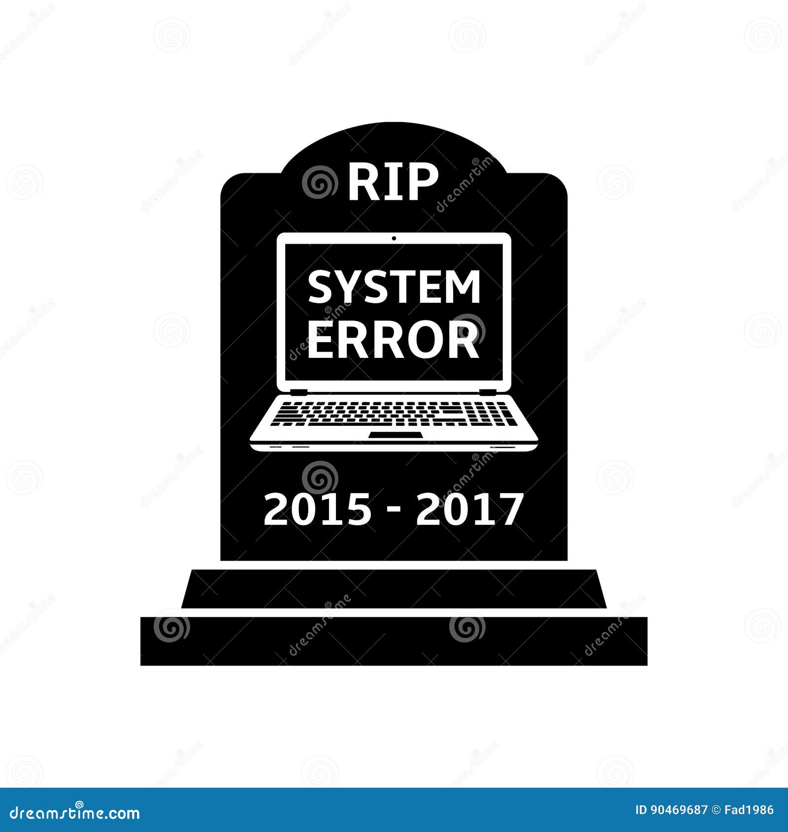 Gravestone for laptop stock vector. Illustration of display - 90469687