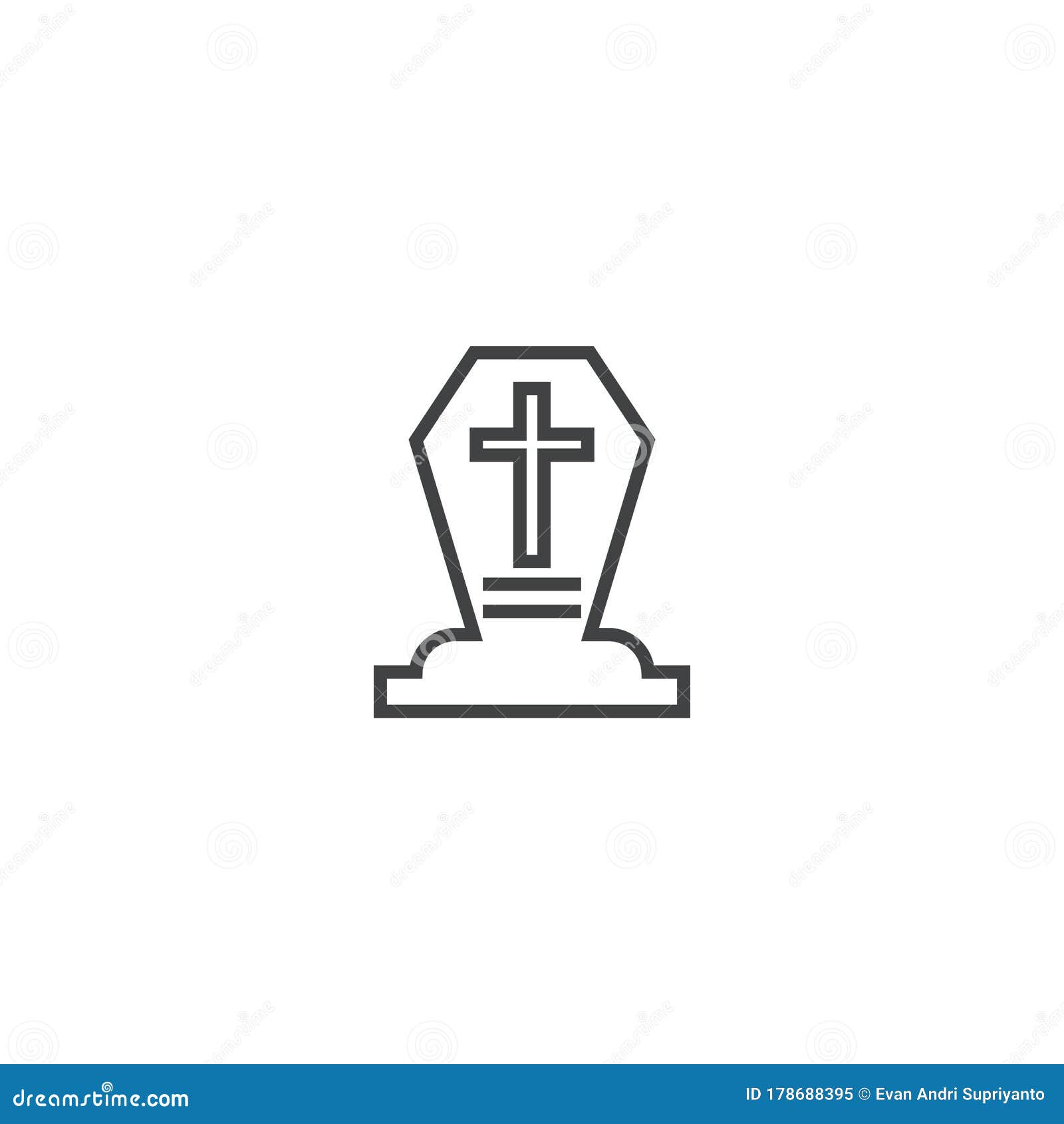 Gravestone Logo Template Vector Symbol Stock Vector - Illustration of ...