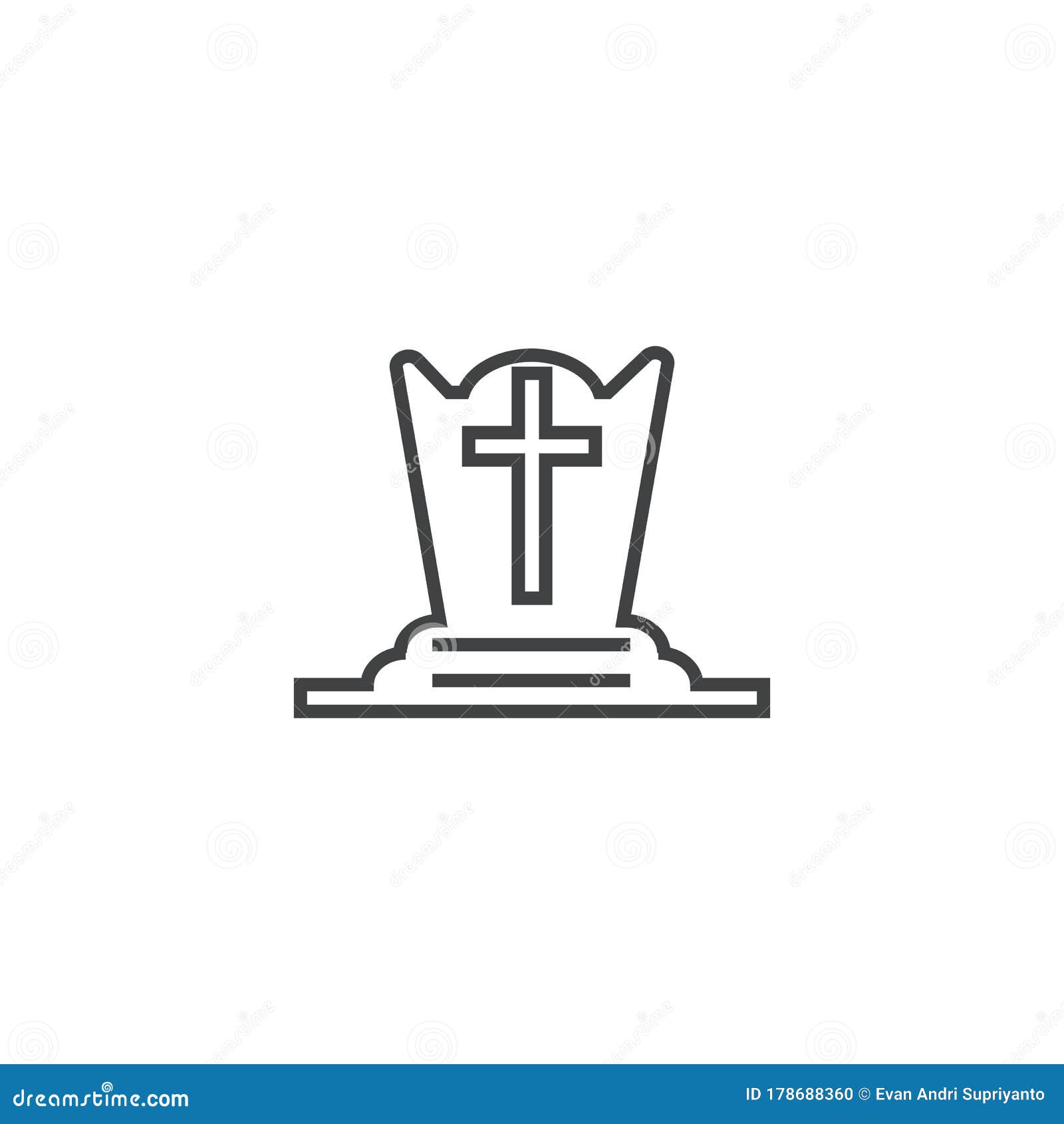 Gravestone Logo Template Vector Symbol Stock Vector - Illustration of ...