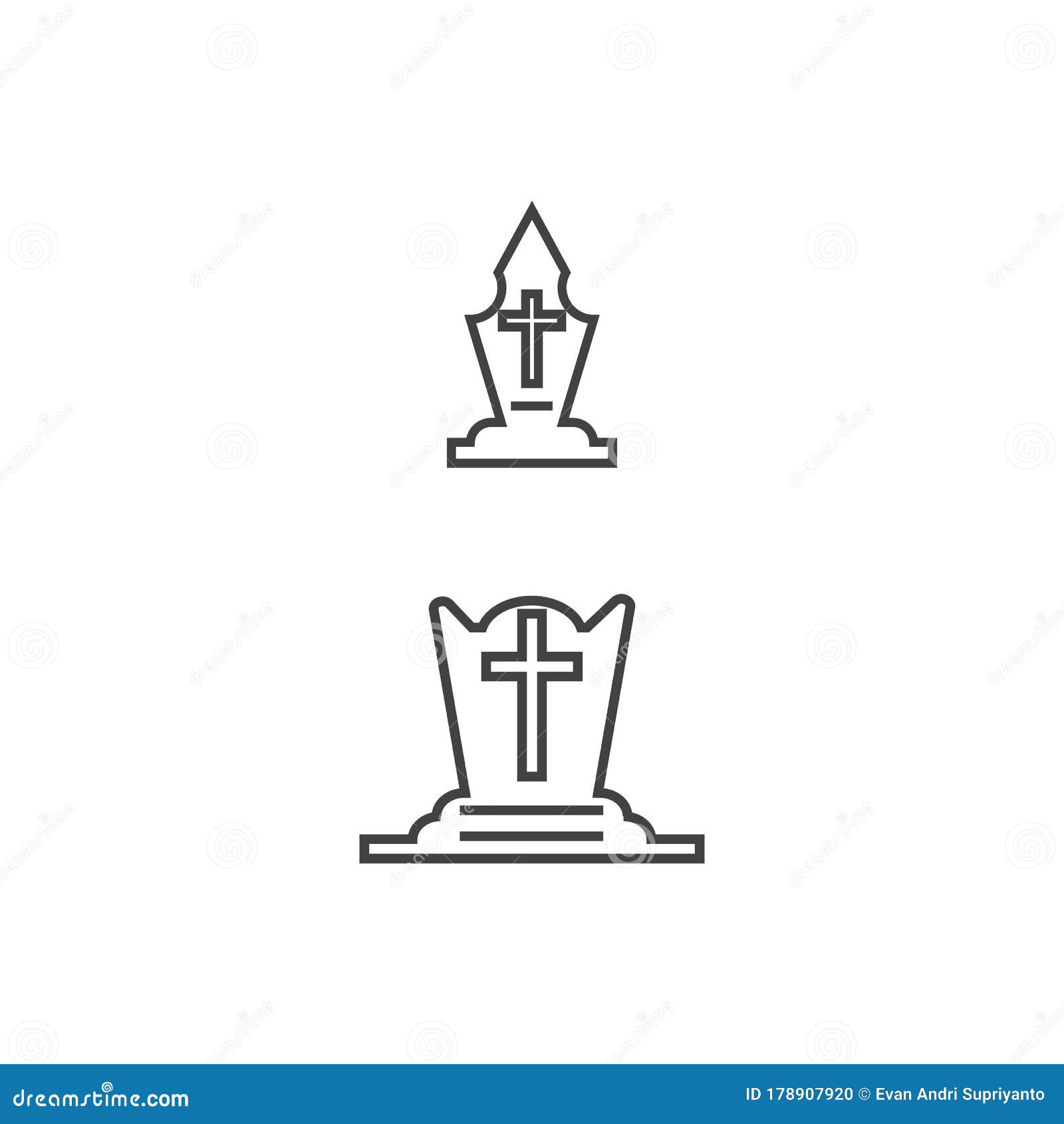 Gravestone Logo Template Vector Symbol Stock Vector - Illustration of ...