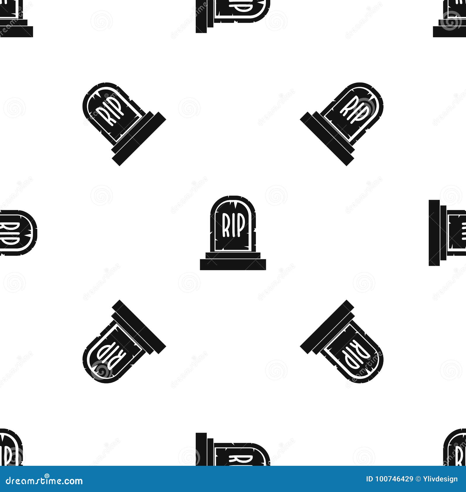 Gravestone with RIP Text Pattern Seamless Black Stock Vector ...