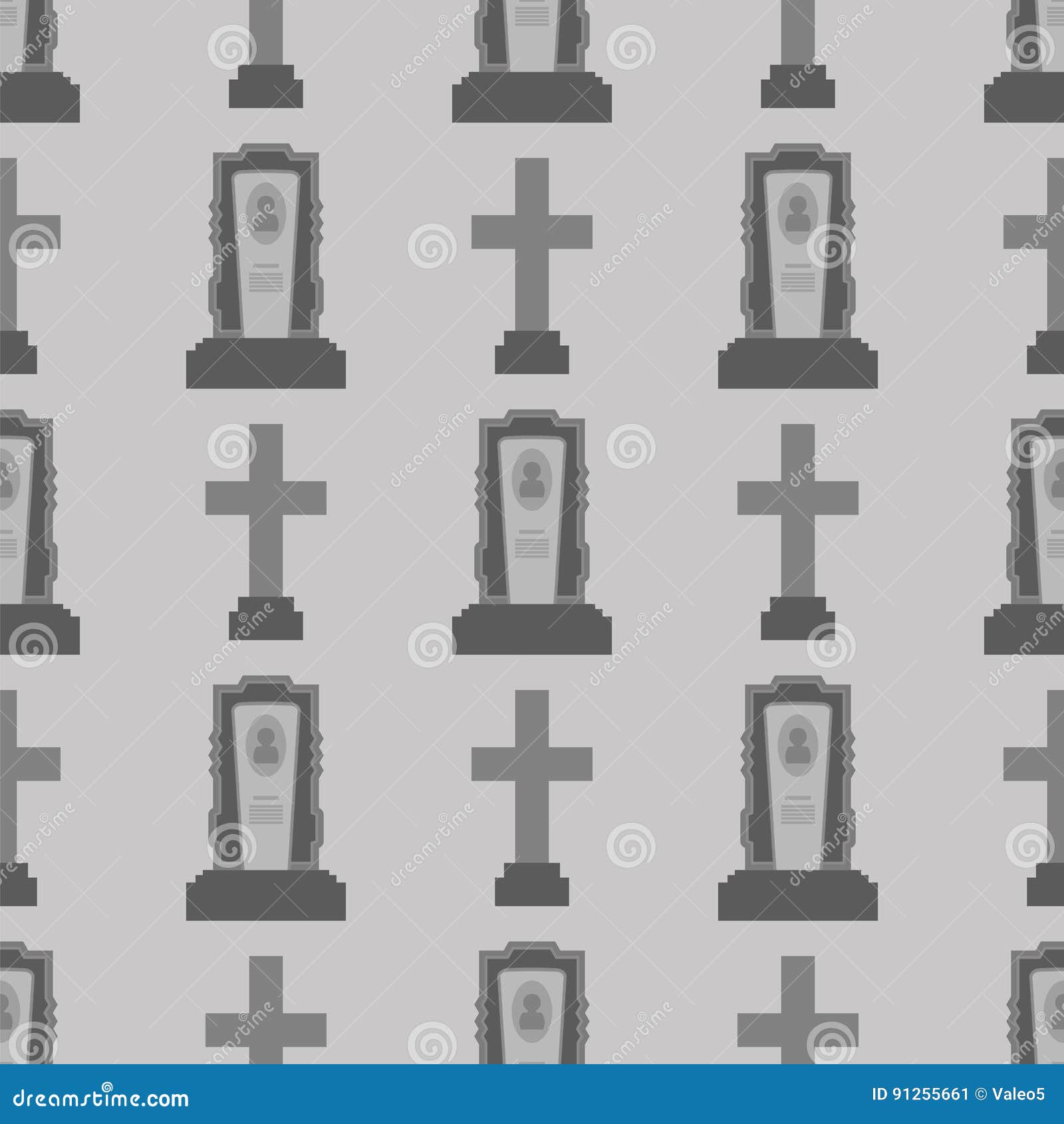 Gravestone Seamless Pattern. Stone Monuments Stock Illustration ...