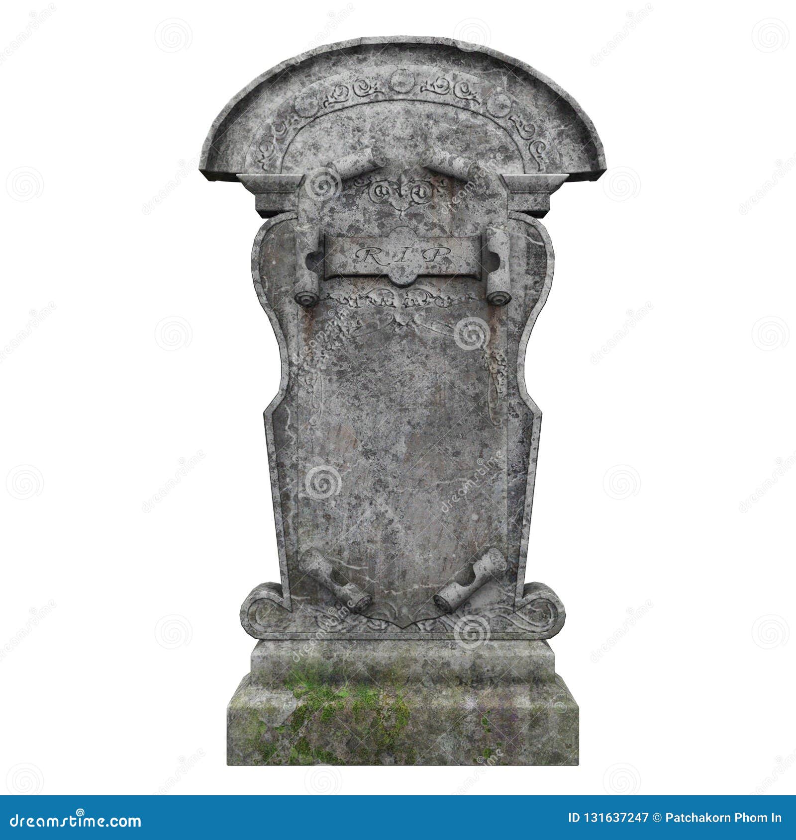 Gravestone on the White Background Stock Illustration - Illustration of ...