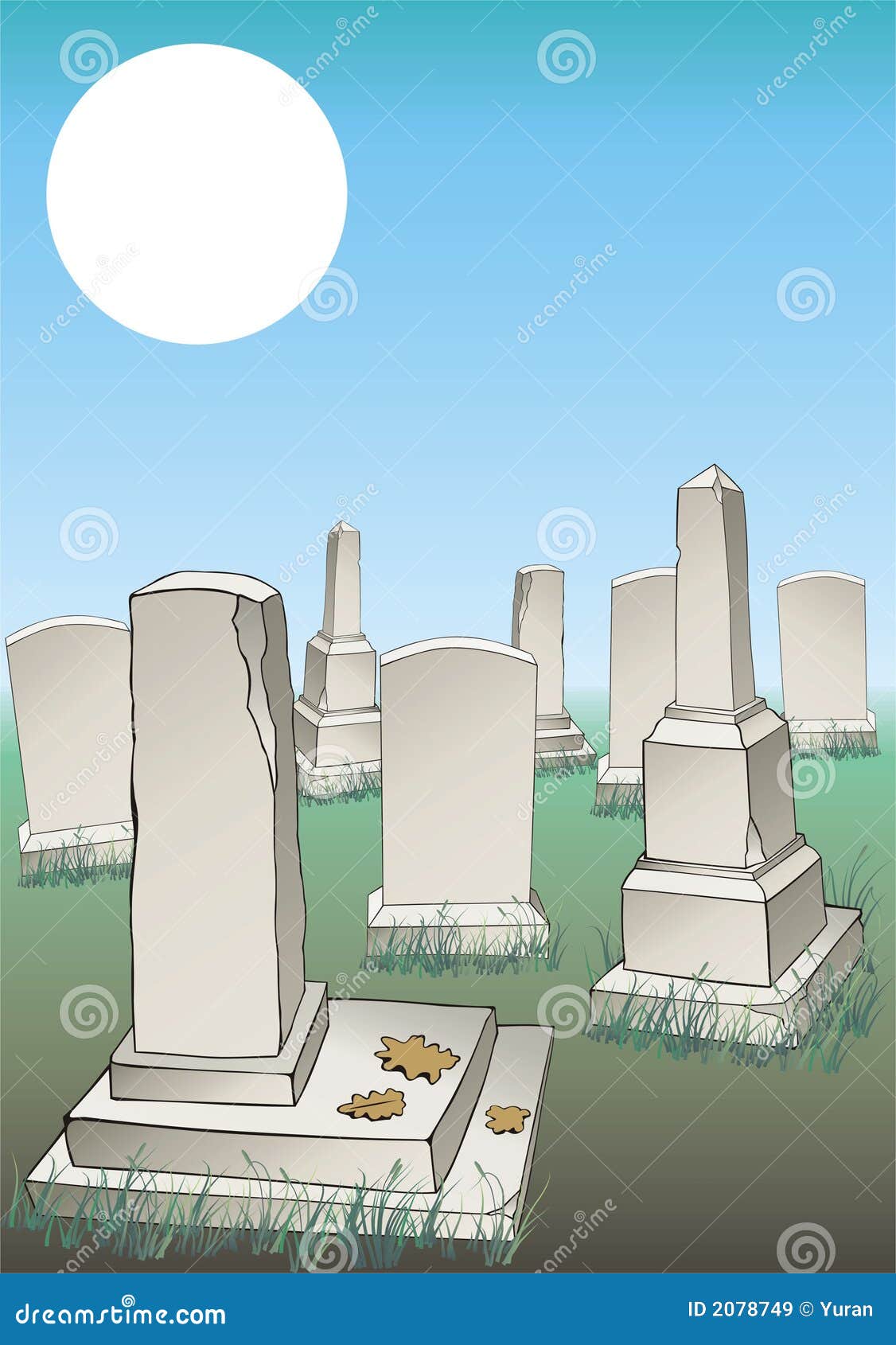 Graveyard stock vector. Illustration of shape, grave, tombstone - 2078749