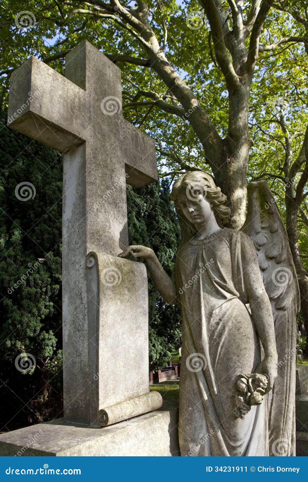Graveyard Angel stock image. Image of angelic, death - 34231911