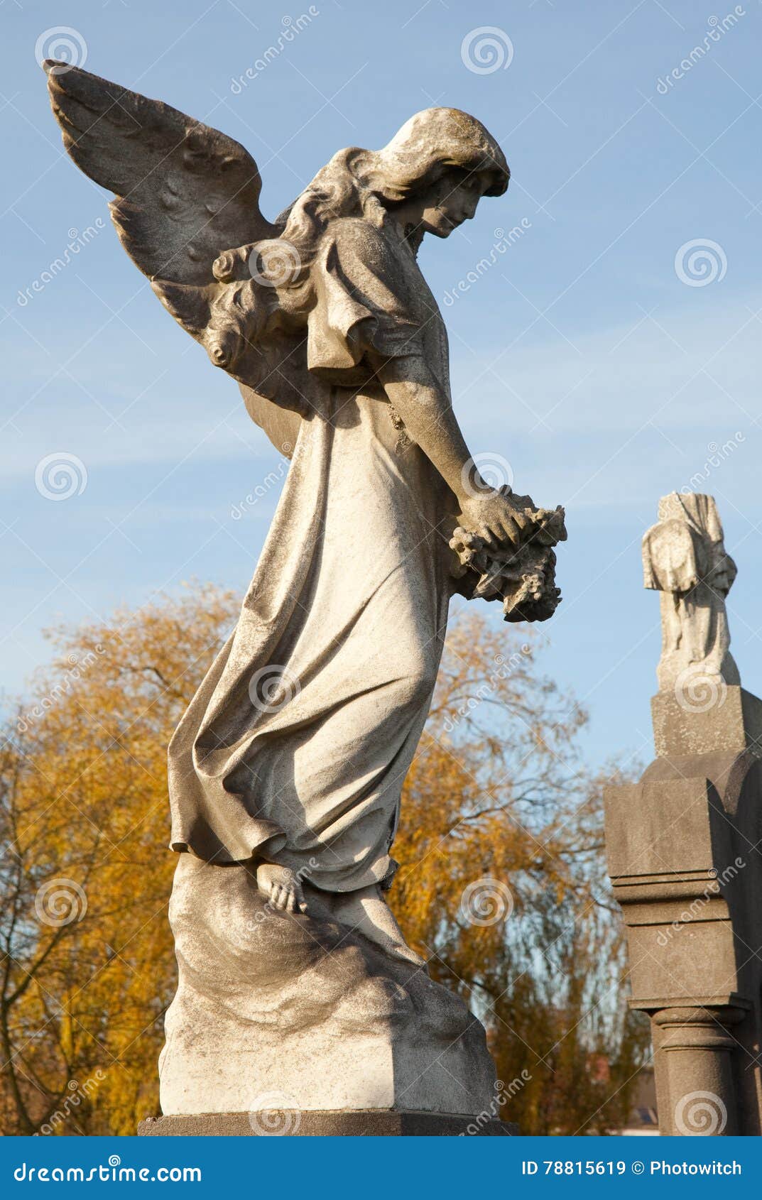 Graveyard angel stock image. Image of tombstone, antique - 78815619
