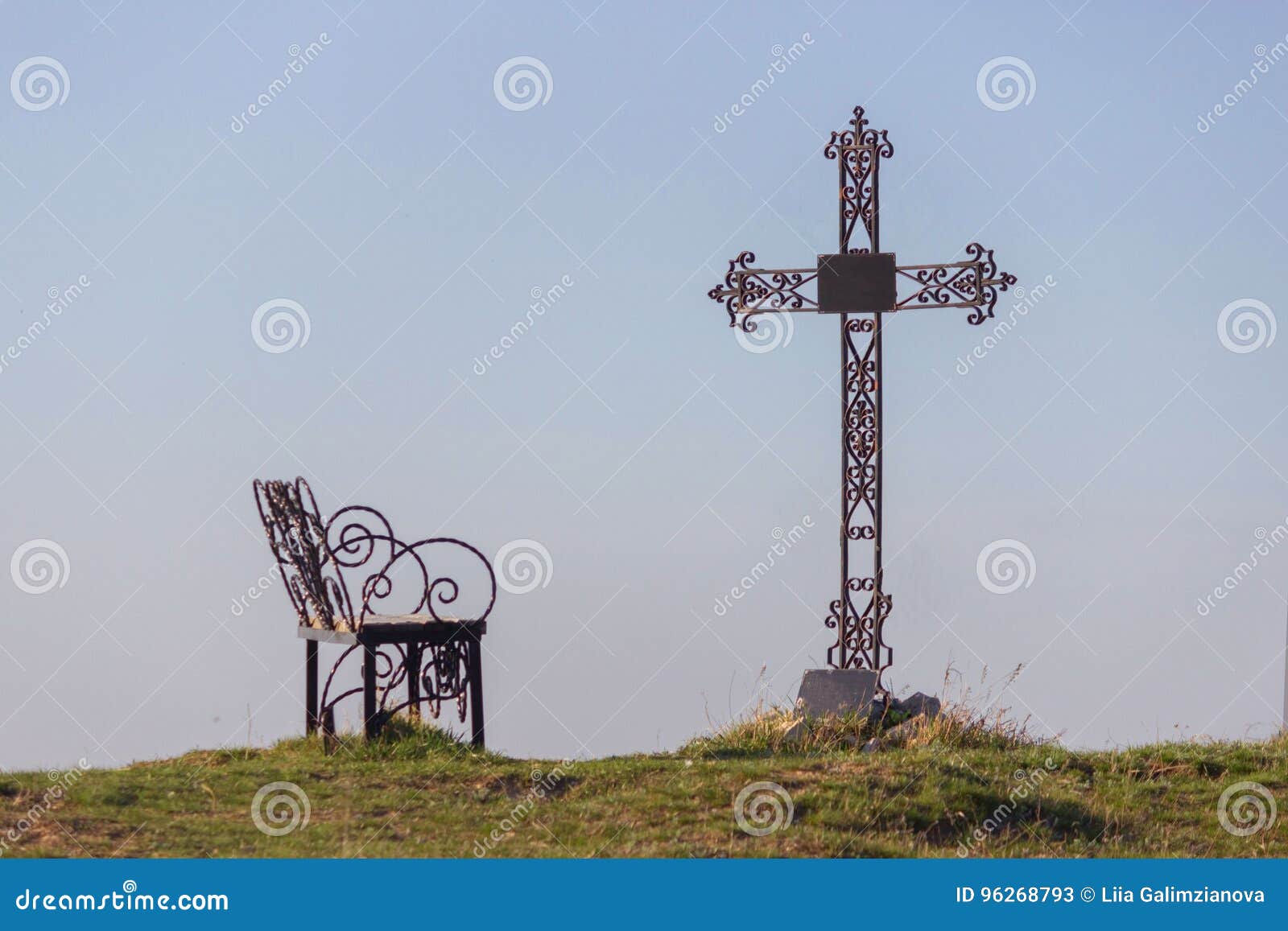 Graveyard Cross in Silhouette Stock Image - Image of cross, gravestone ...