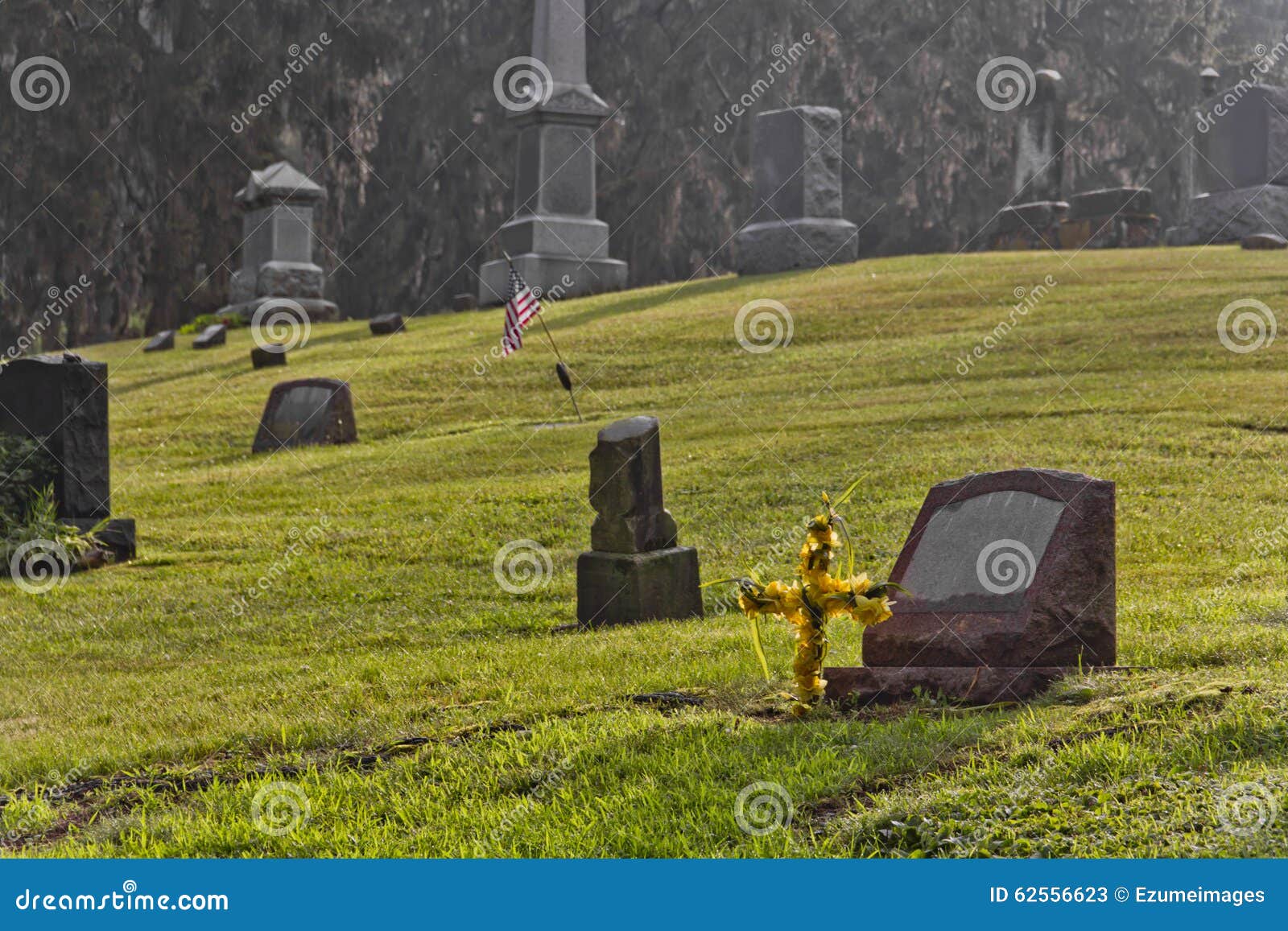 Graveyard Early Morning stock image. Image of scene, funeral - 62556623