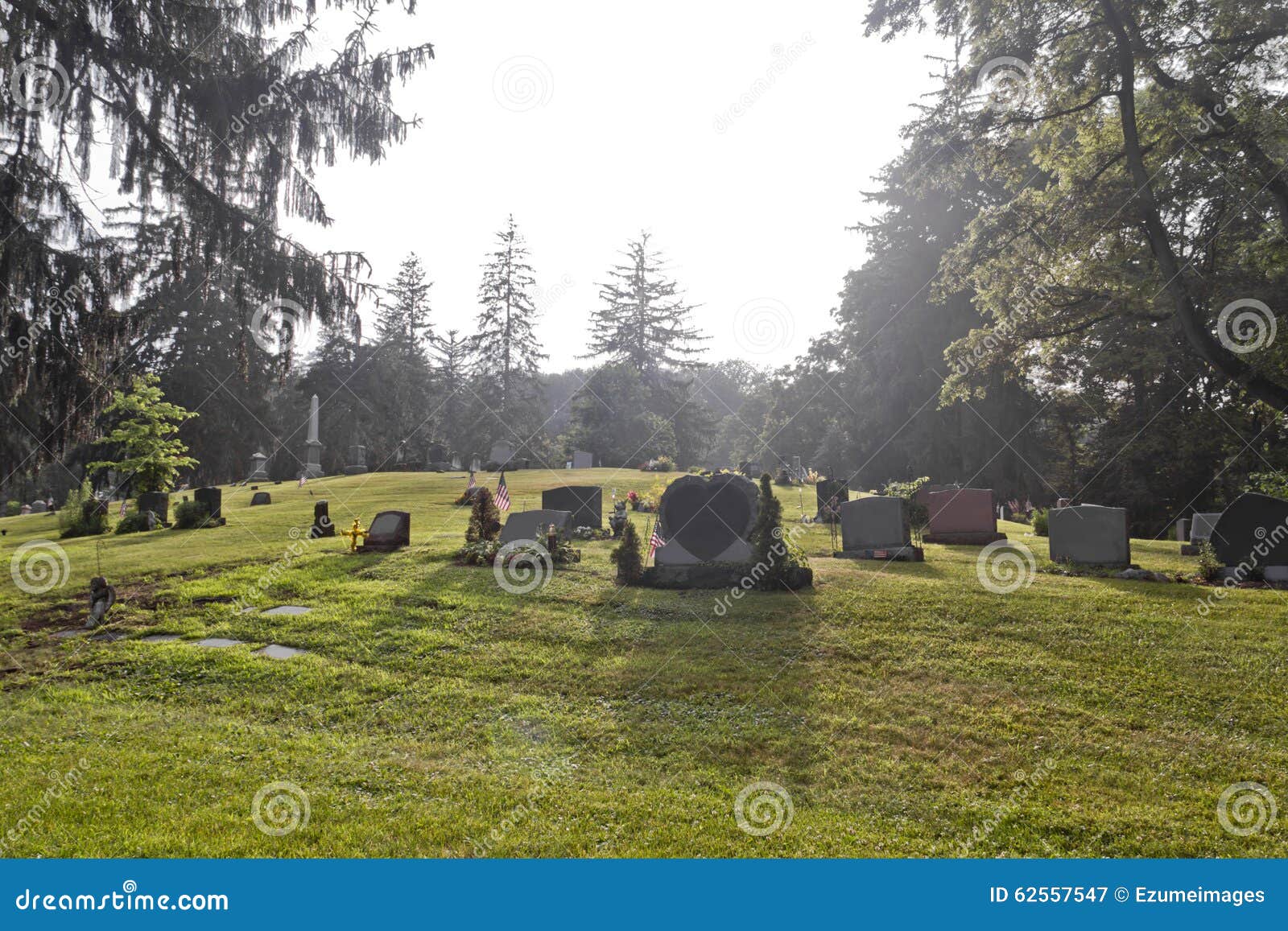 Graveyard Early Morning stock image. Image of peace, headstone - 62557547