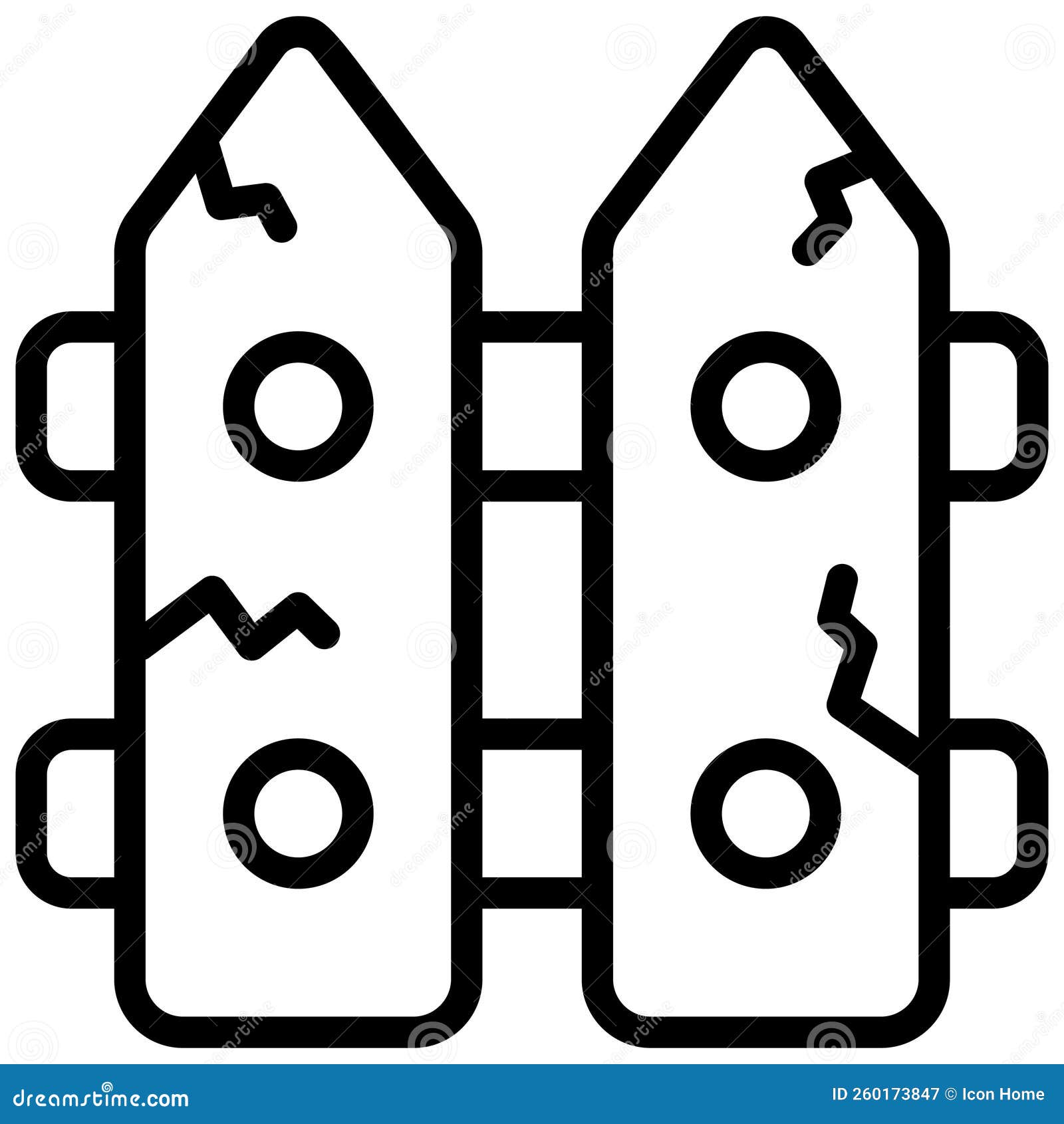 Graveyard Fence Vector Line Stock Vector - Illustration of element ...