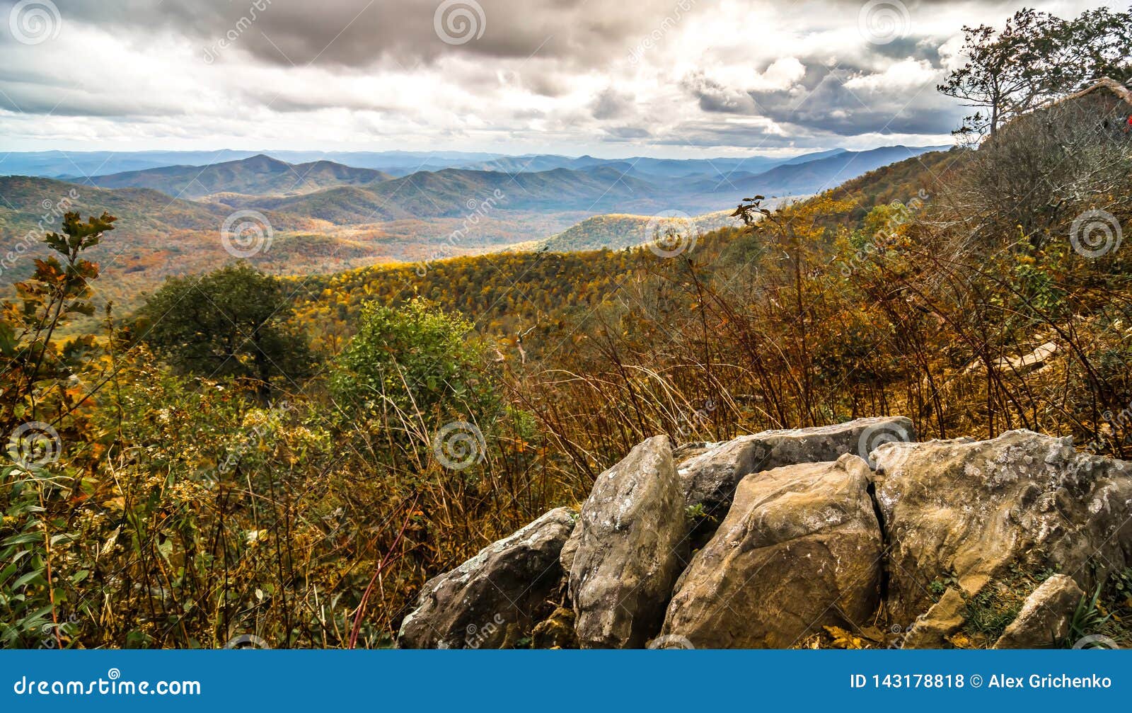 Graveyard Fields Overlook in the Smoky Mountains in North Carolina ...