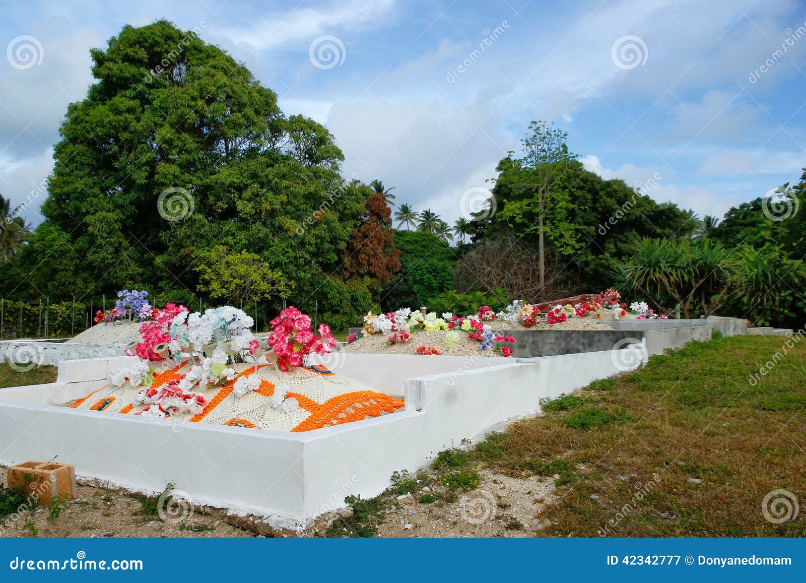 Graveyard on Ofu Island, Tonga Stock Image - Image of ocean, tonga ...