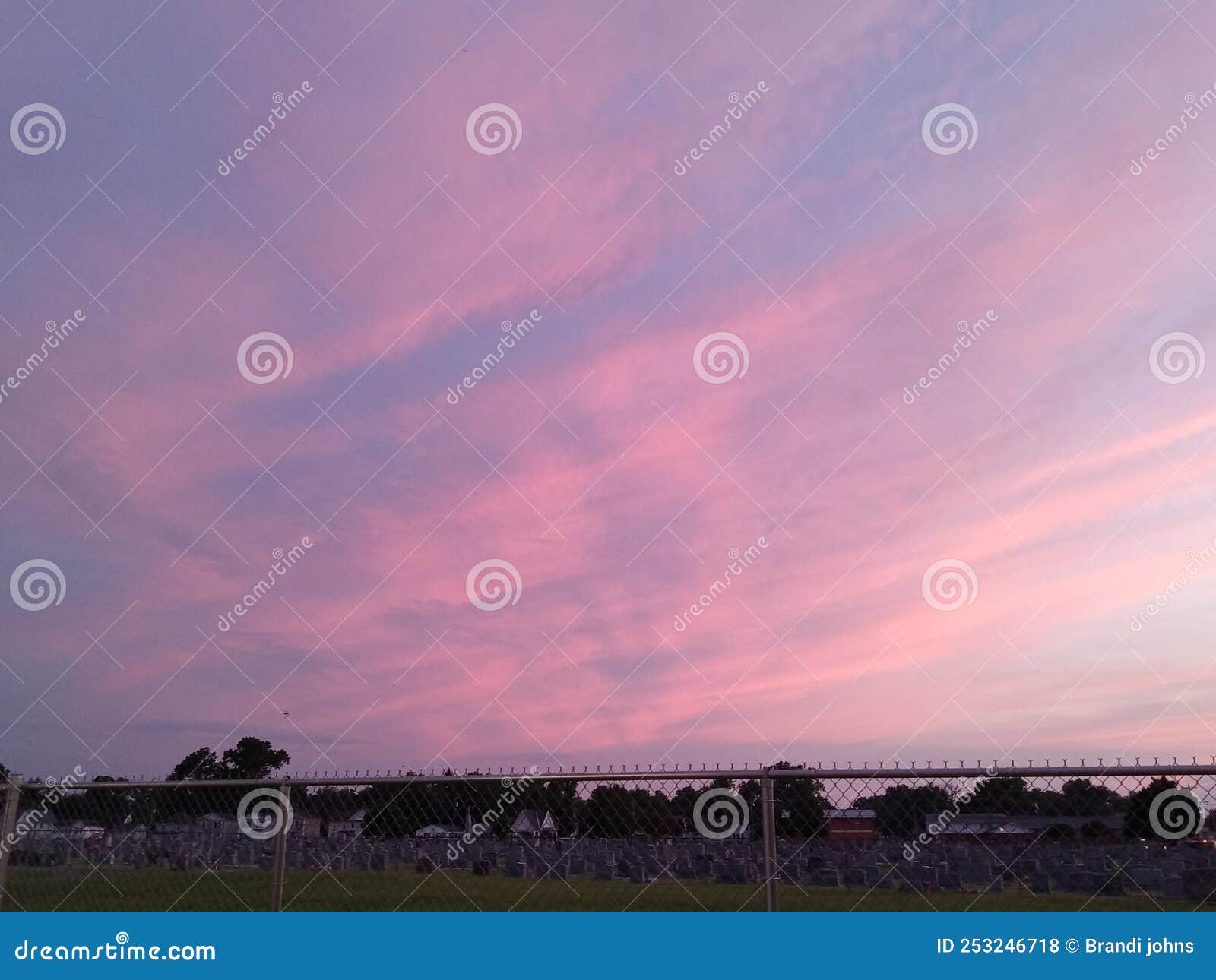 Graveyard pink sunset stock photo. Image of graveyard - 253246718