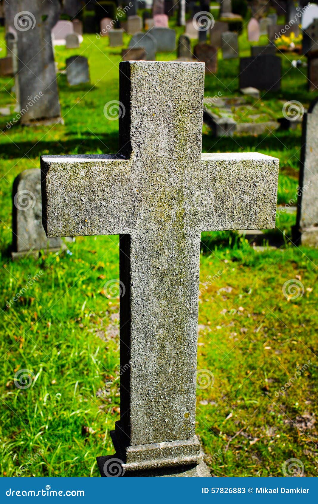 Graveyard with Rows of Crosses Stock Image - Image of green, grave ...