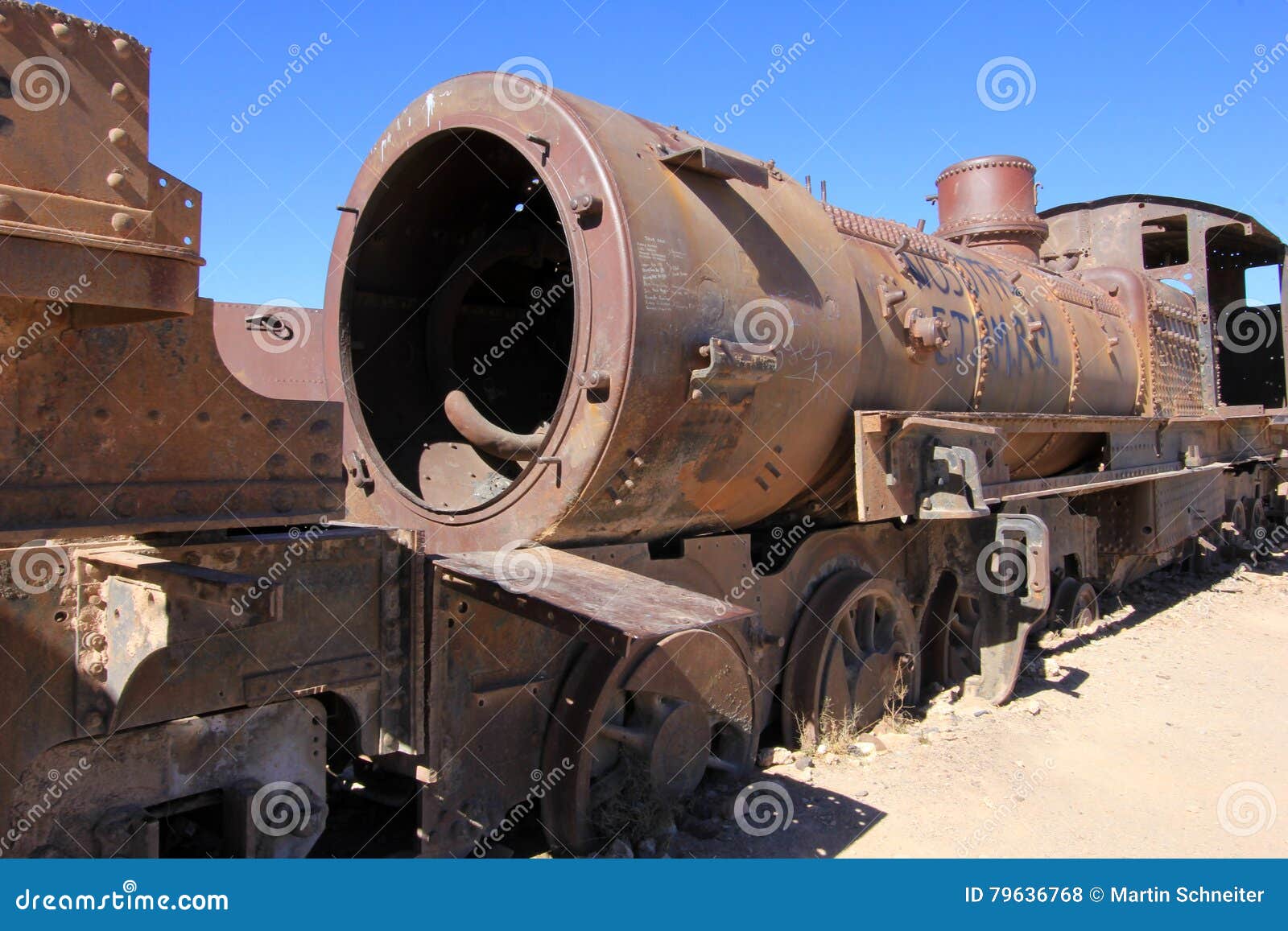 Graveyard of Rusty Old Trains in Uyuni, Bolivia Stock Photo - Image of ...