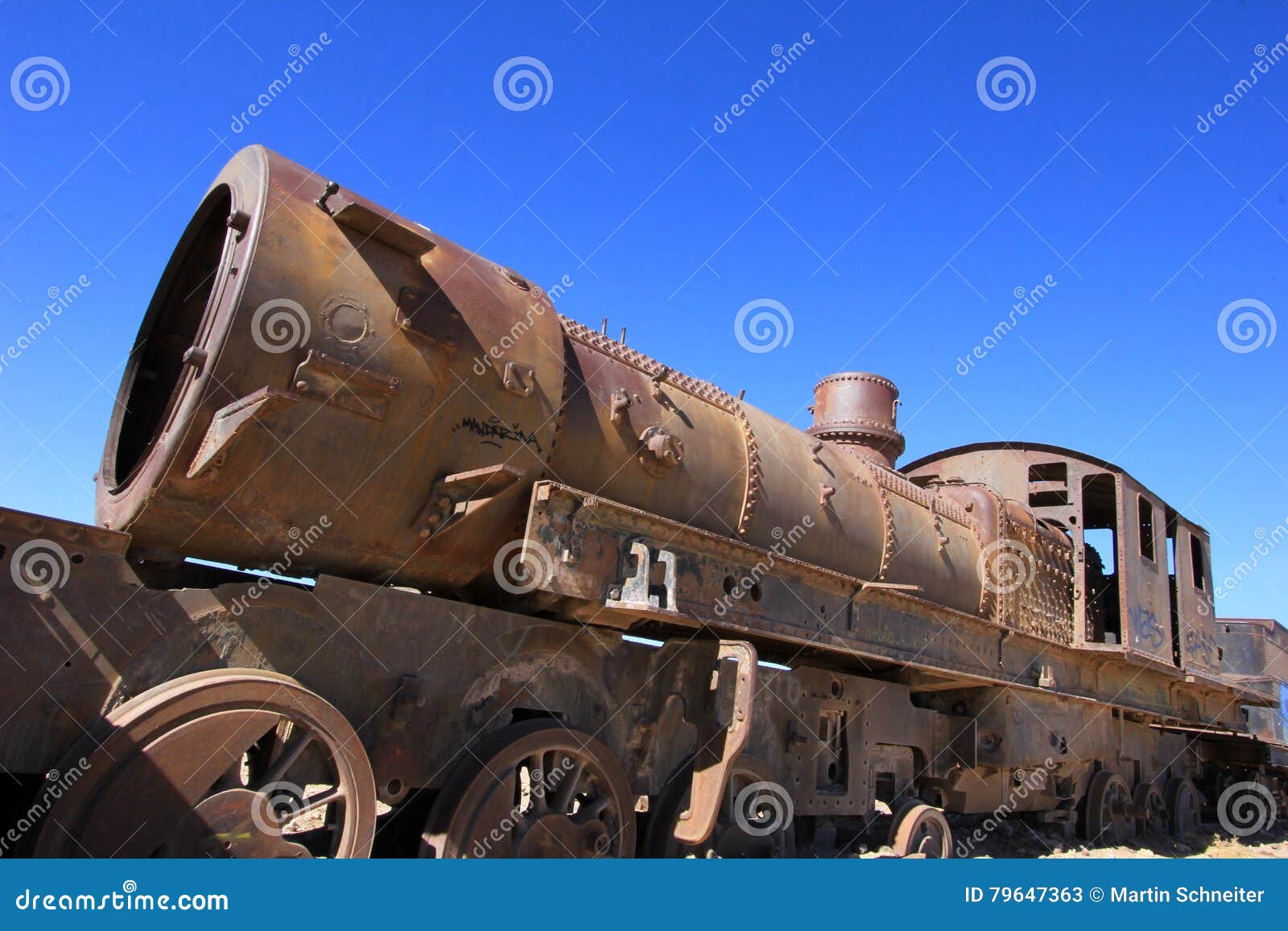 Graveyard of Rusty Old Trains in Uyuni, Bolivia Stock Image - Image of ...