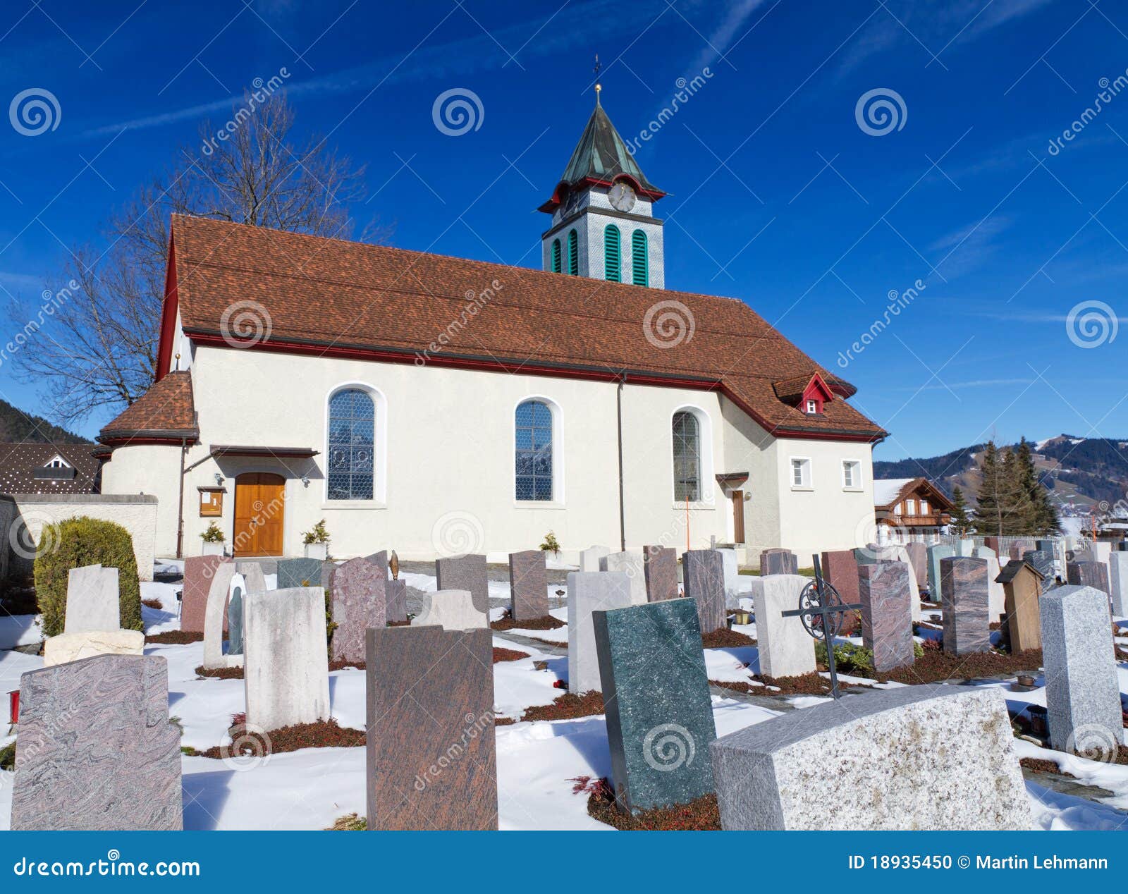 Graveyard with Small Church on Stock Photo - Image of christian, yard ...