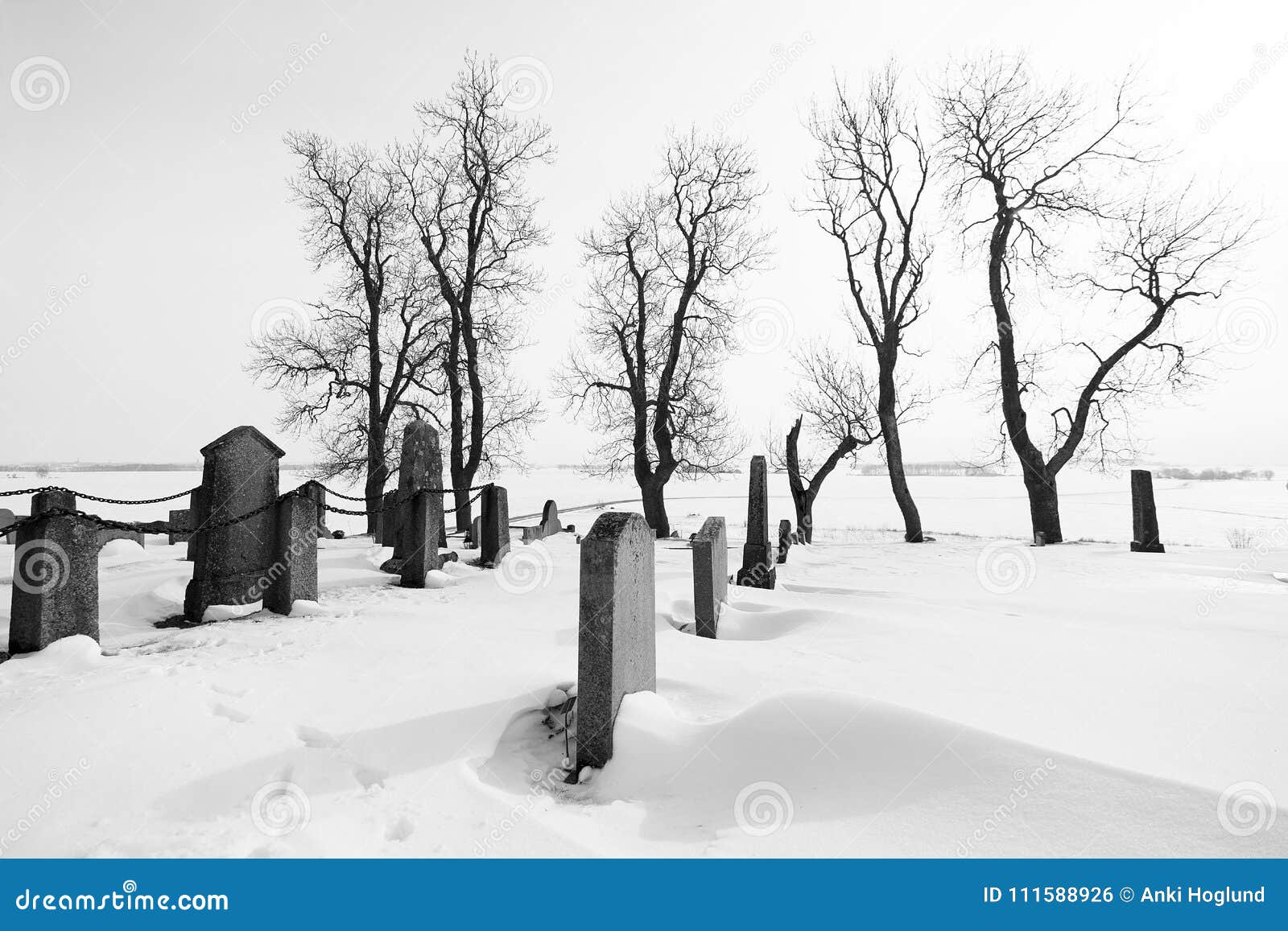 Graveyard in Snowy Winter Day Editorial Photo - Image of stones, calm ...