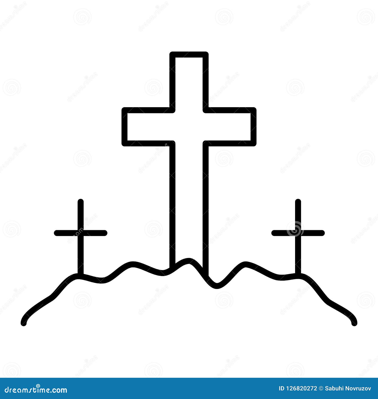Cemetery Vector Icon On White Background. Flat Vector Cemetery Icon ...