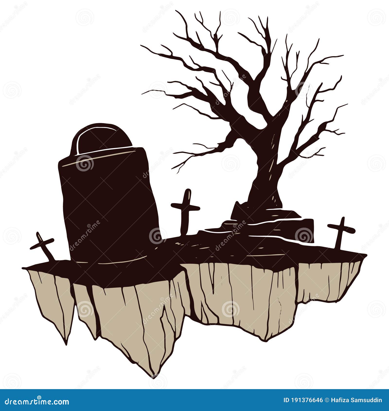 Cemeteries, Graveyard, Mausoleum Icon. Orange Color Vector EPS Royalty ...